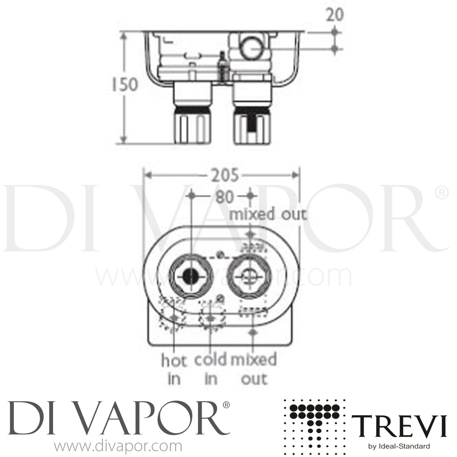 Trevi Boost Exposed Mains Pressure Shower Valve Spare Parts E9105AA GEN1