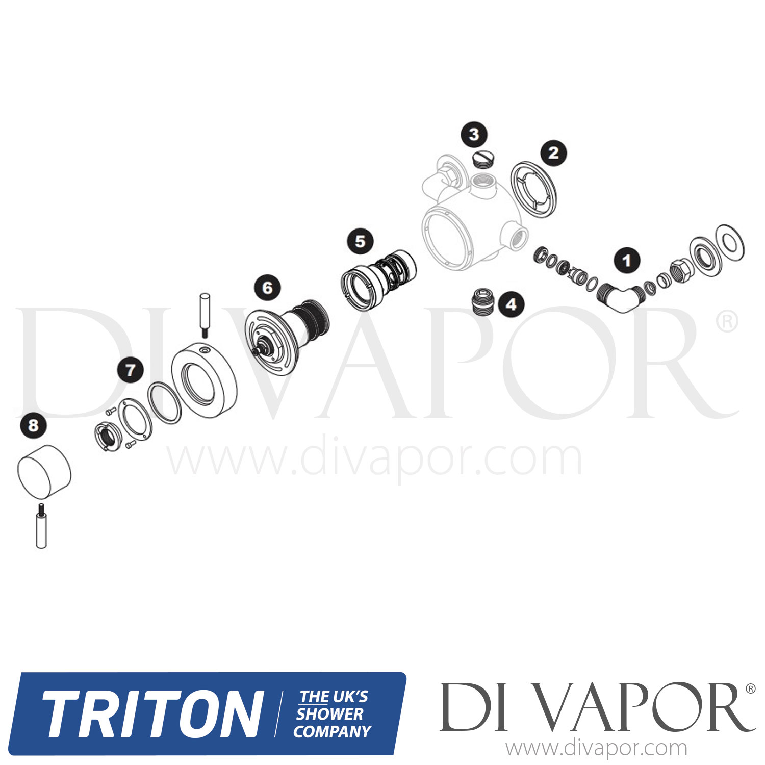 Triton ELICMINCEX Elina Exposed Concentric TMV3 Mixer Shower + Grab ...