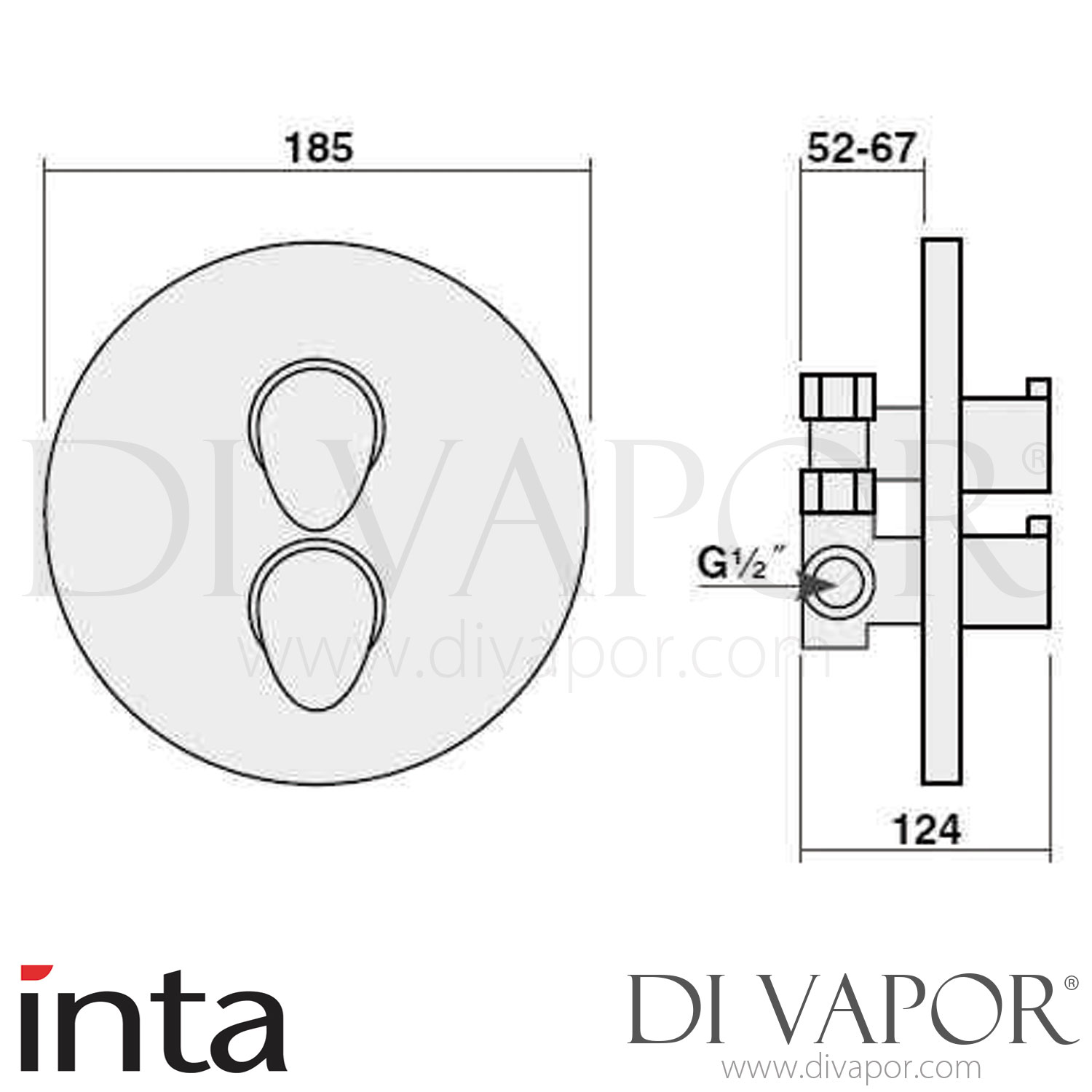 Inta ENZOD11 Enzo Thermostatic Deluxe Concealed Mixer Shower w ...