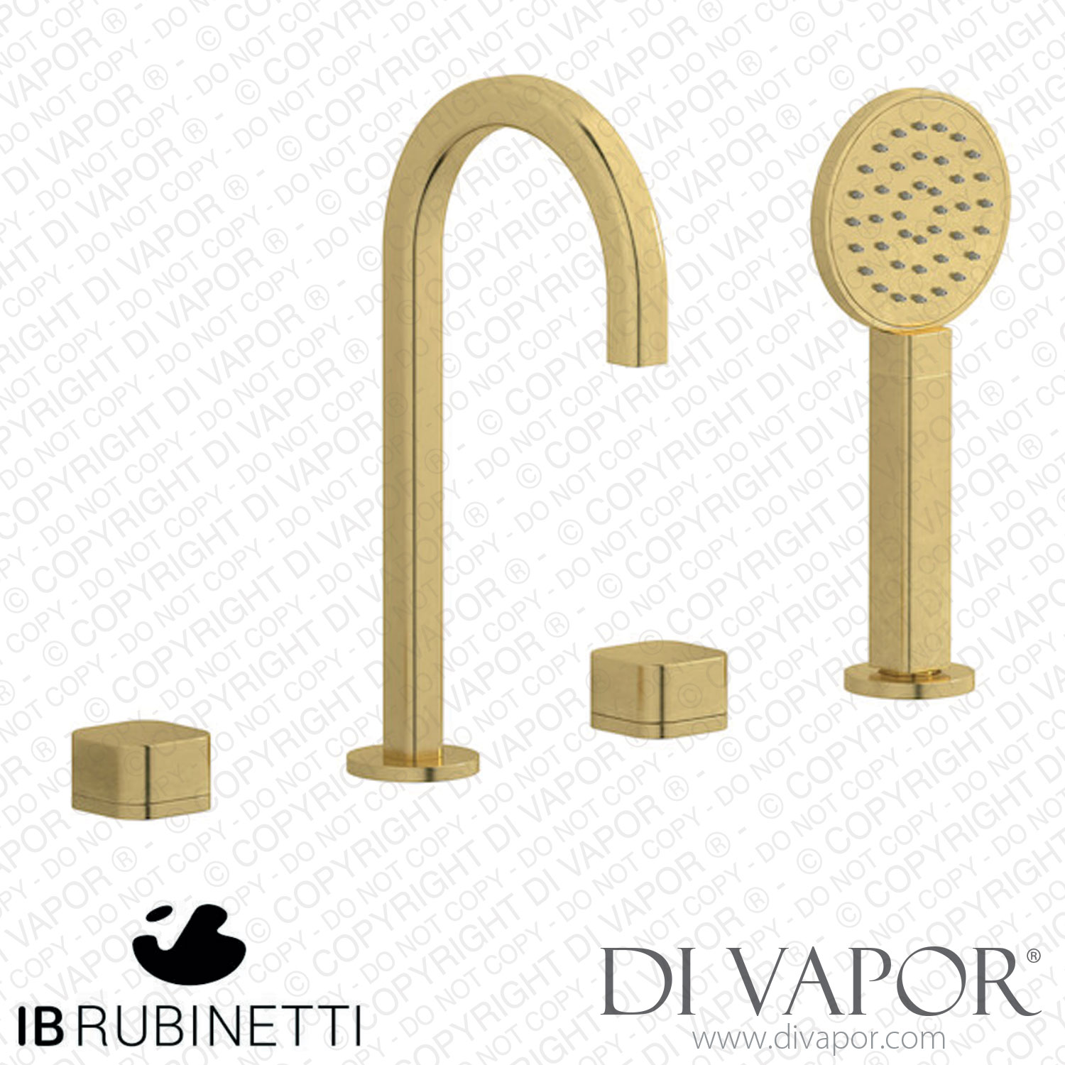 IB Rubinetti EO396ON_1 Elio Four Holes Deck Mounted Bath Filler with Hydroprogressive Cartridge ...