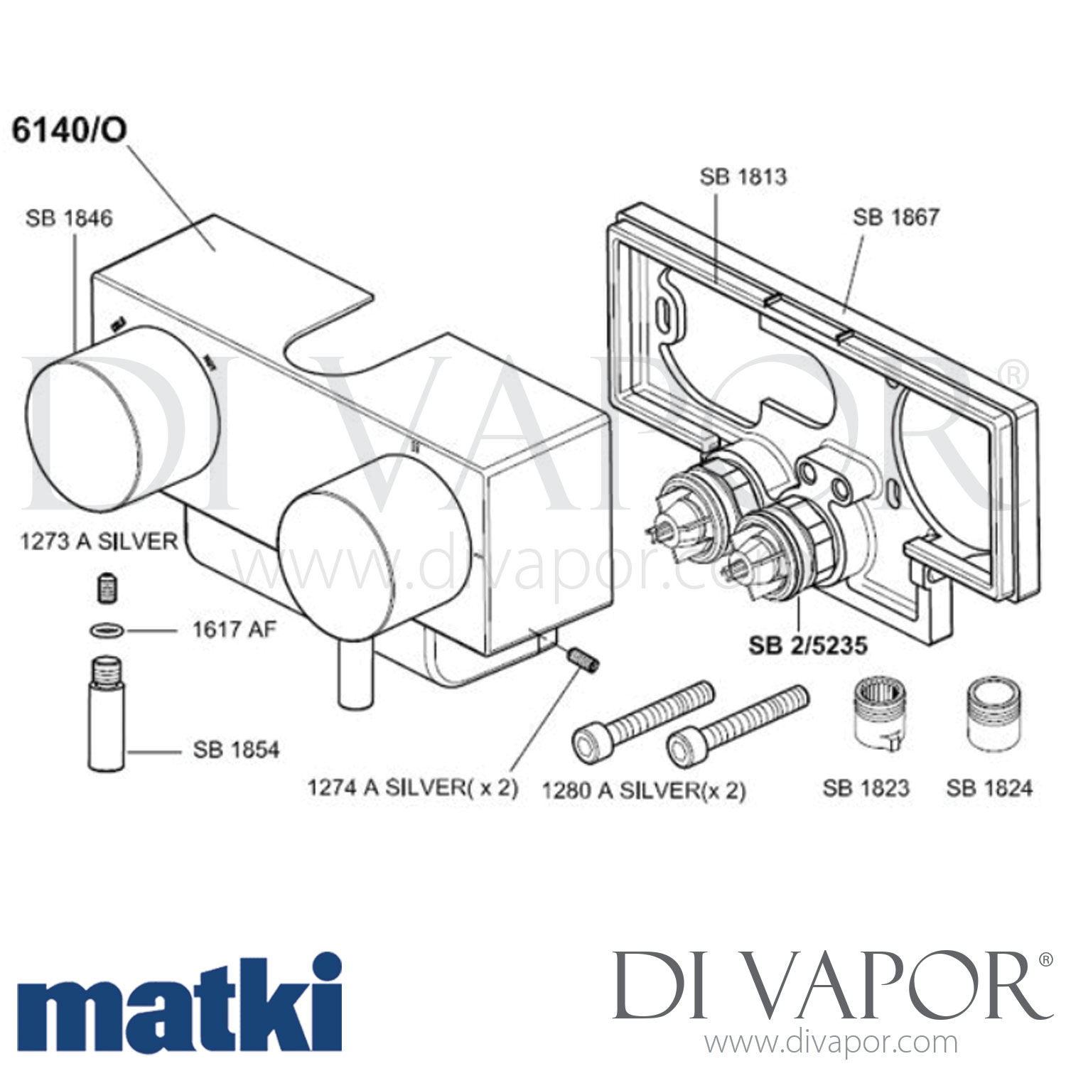 Matki EX17/O Elixir Classic Exposed Single Outlet Shower Mixer Spare Parts
