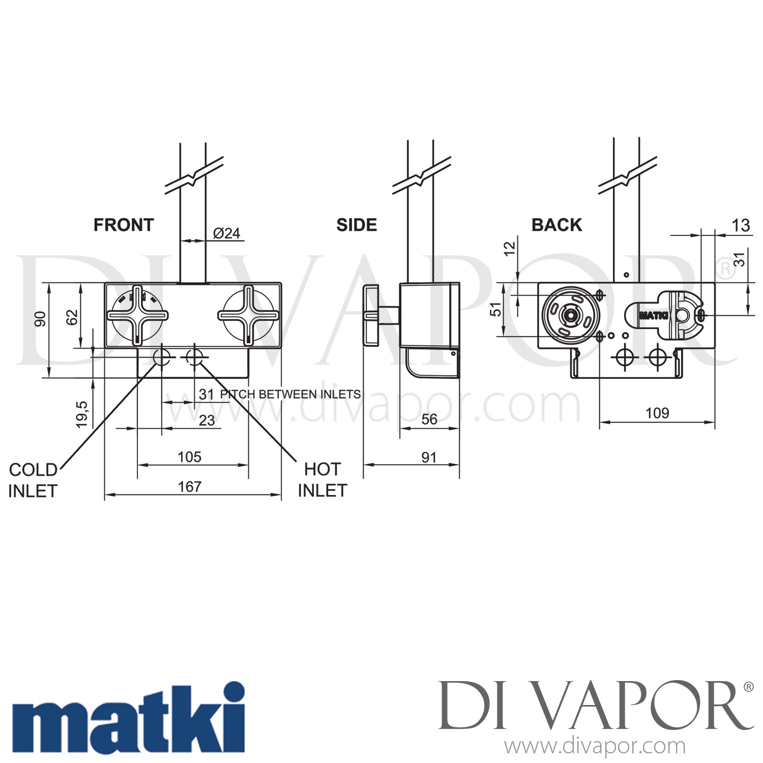 Matki EX917/O Elixir Classic Exposed Dual Outlet Shower Mixer Spare Parts