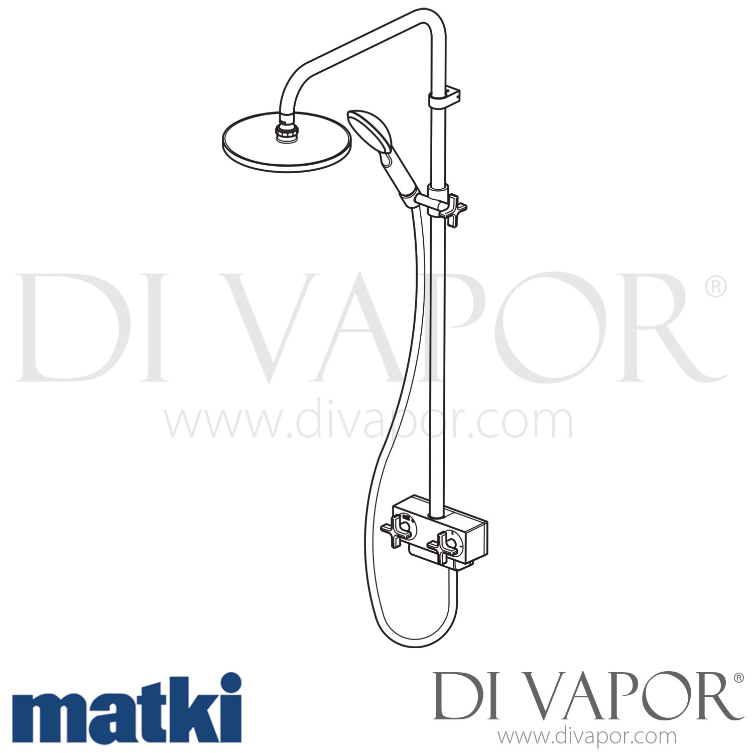 Matki EX917/cO Elixir Classic Exposed Mixer with Curved Wall Assembly ...