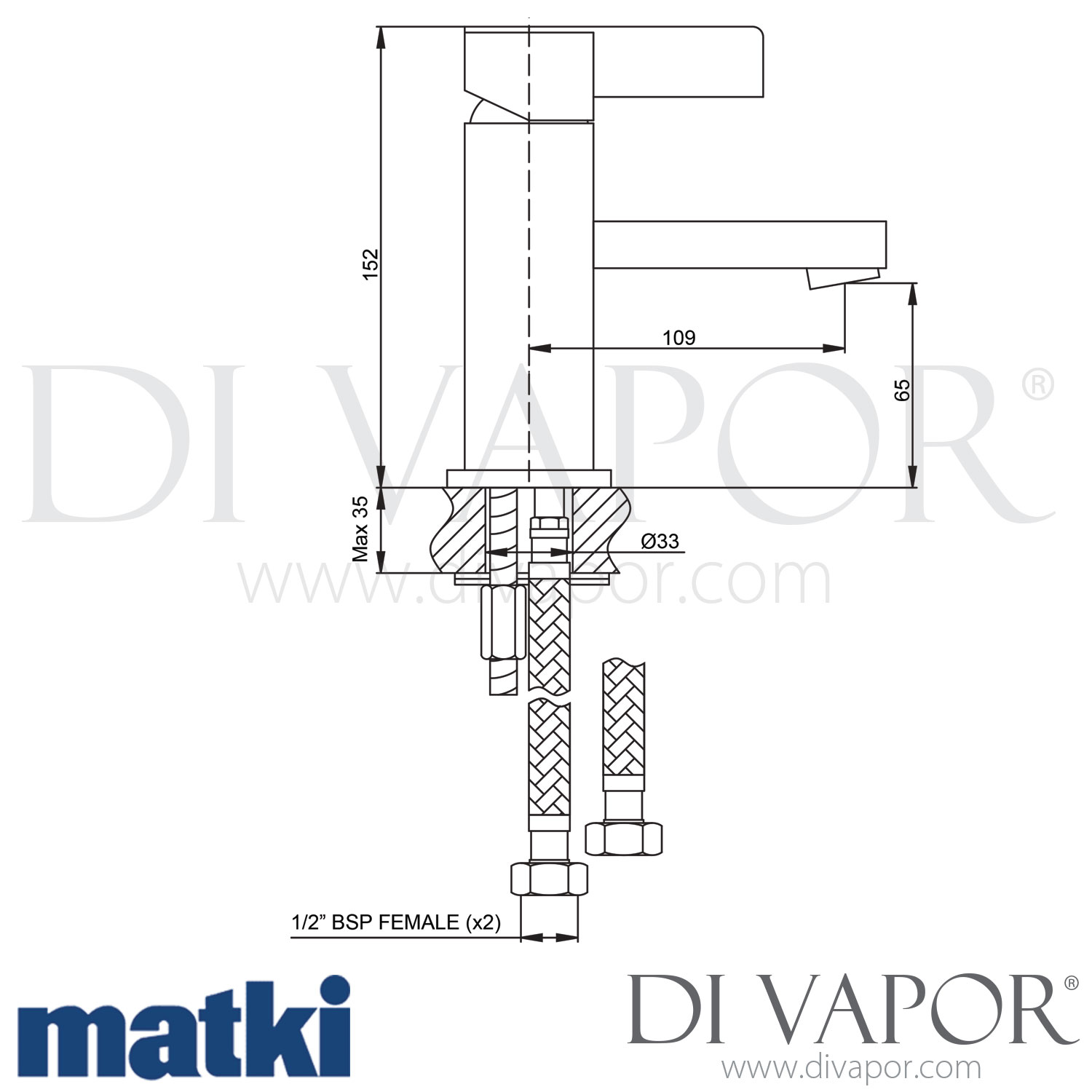 Matki EXM40/MONO Elixir Blade Mono Basin Filler Tap Spare Parts