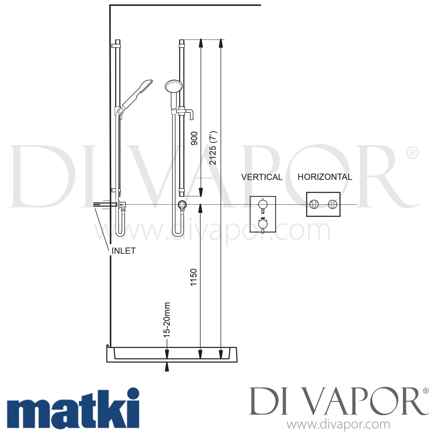 Matki EXOo6/O Elixir Classic Shower Mixer with Slide Rail Spare Parts