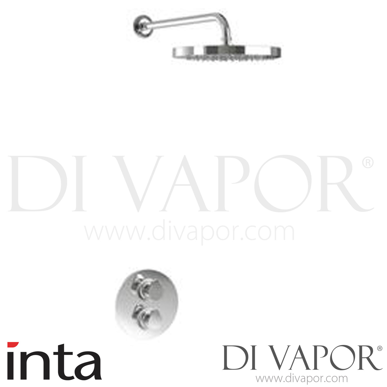 Inta EZ40013CP Enzo Thermostatic Concealed Shower with Overhead Soaker ...
