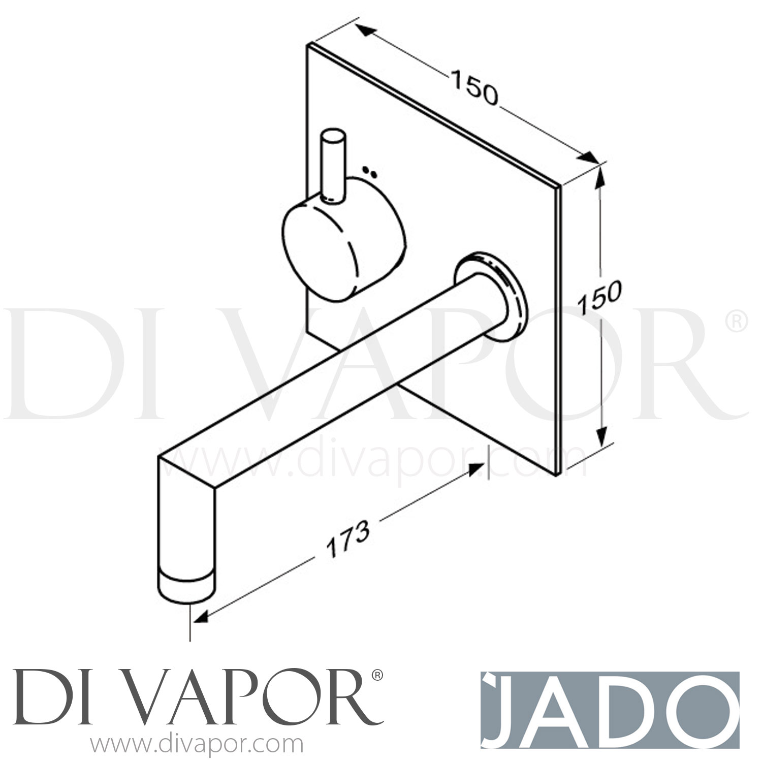 Jado F1335AA Geometry A6 Single Lever Built In Wall Mounted Basin Mixer ...