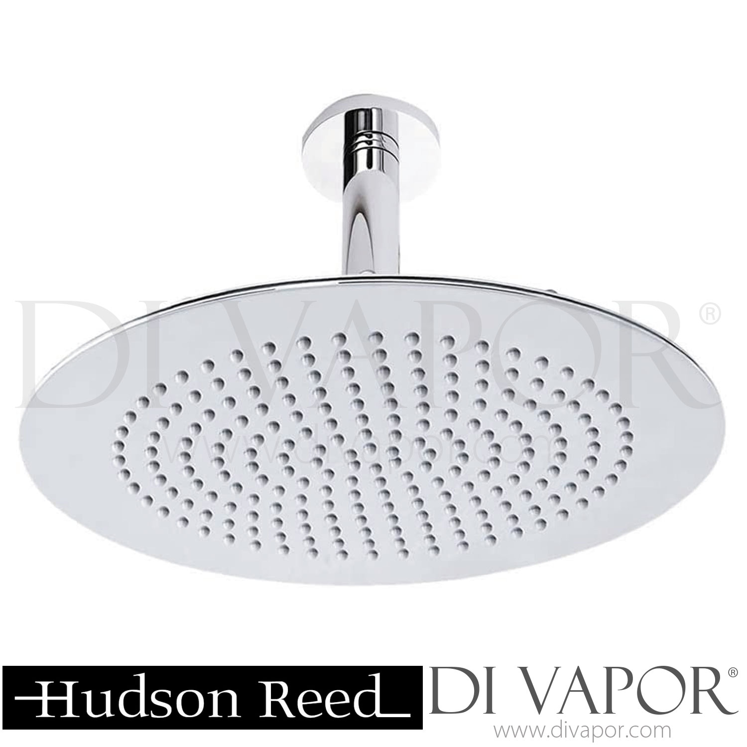 Hudson Reed FH311 Round Sheer Fixed Head & Ceiling Arm (300mm) Shower ...