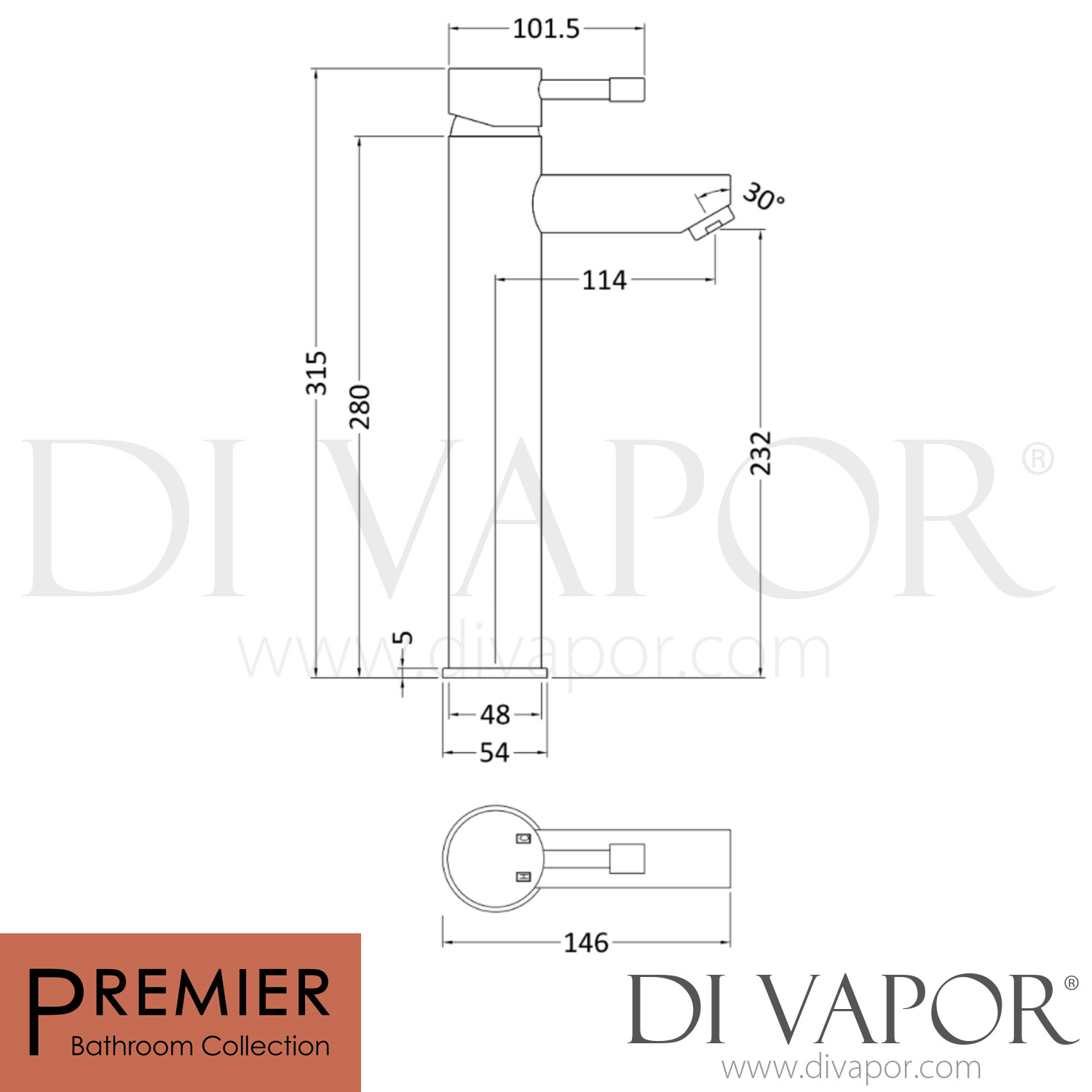 Ultra / Premier FJ319 Series 2 High Rise Mixer Swivel Spout Without ...