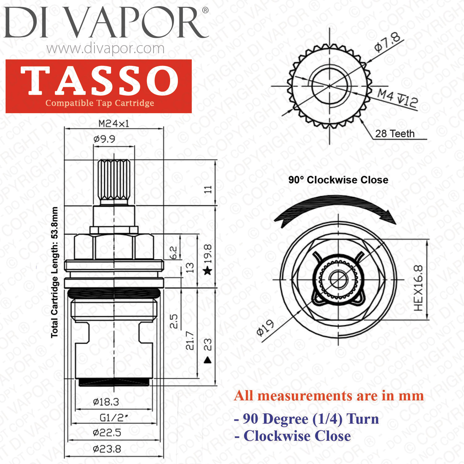 Franke Tasso Filter Kitchen Tap Cold Cartridge Compatible Spare - FR-1021