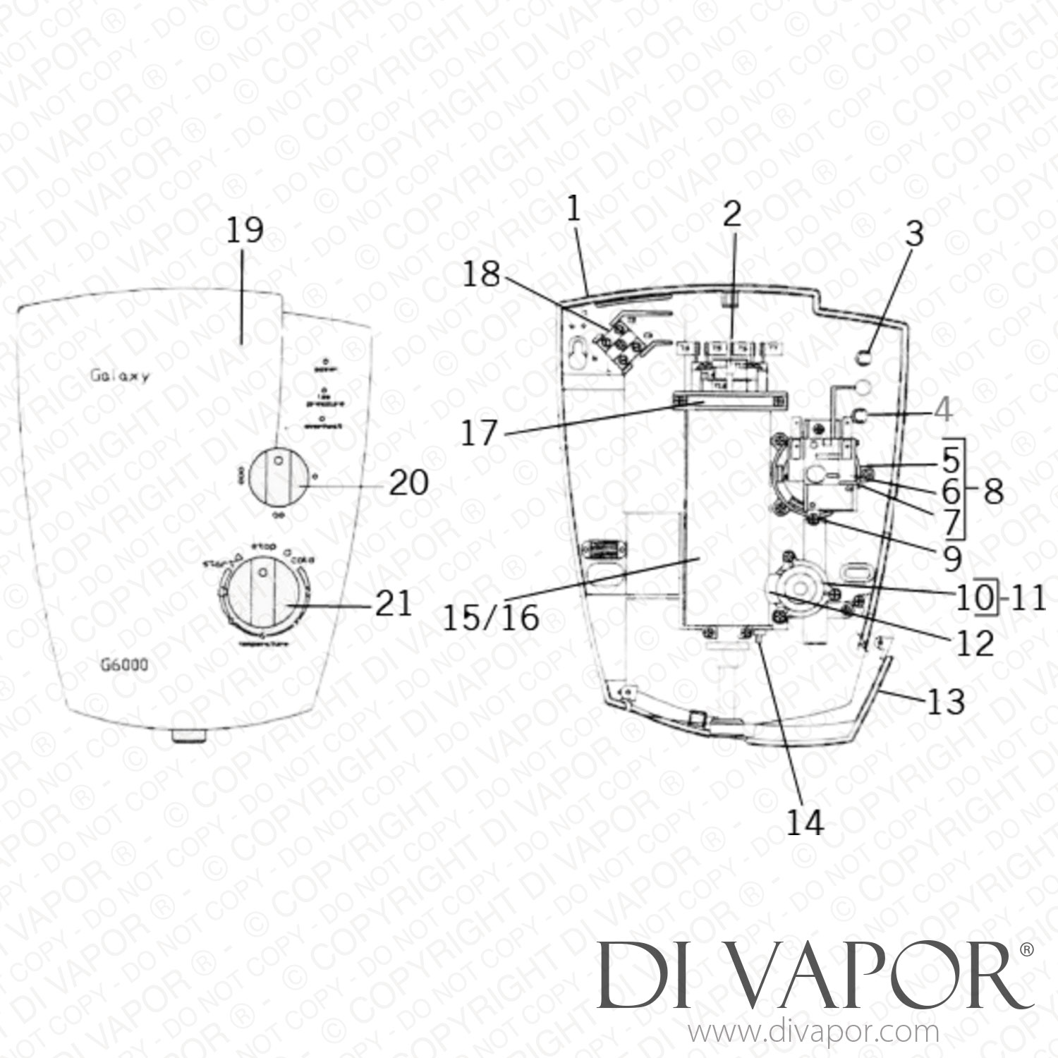 Galaxy G6000 Electric Shower Spare Parts