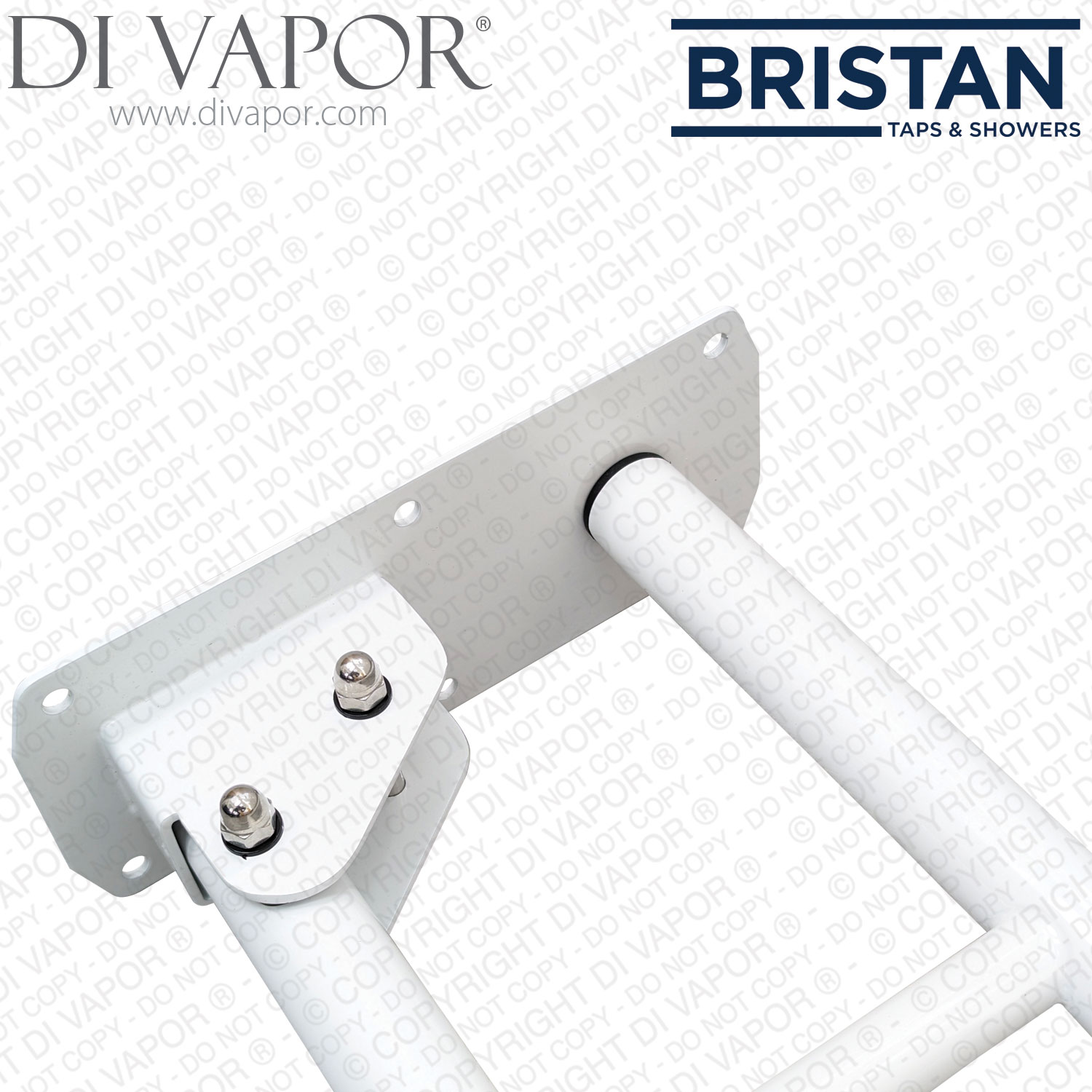 Bristan DocM Hinged Aluminium Grab Rail 800mm - White Bristan DocM Hinged Aluminium Grab Rail 800mm - White