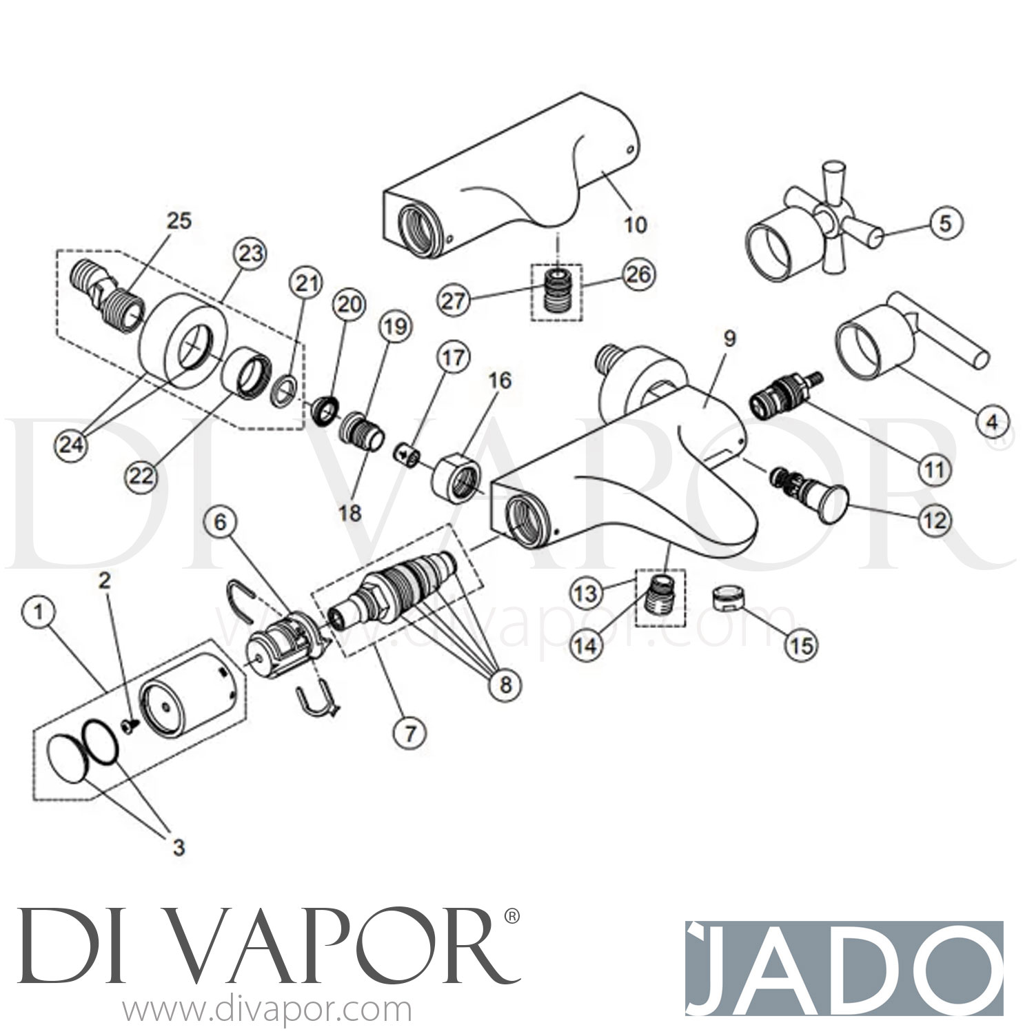Jado H2564AA New Haven Spare Parts