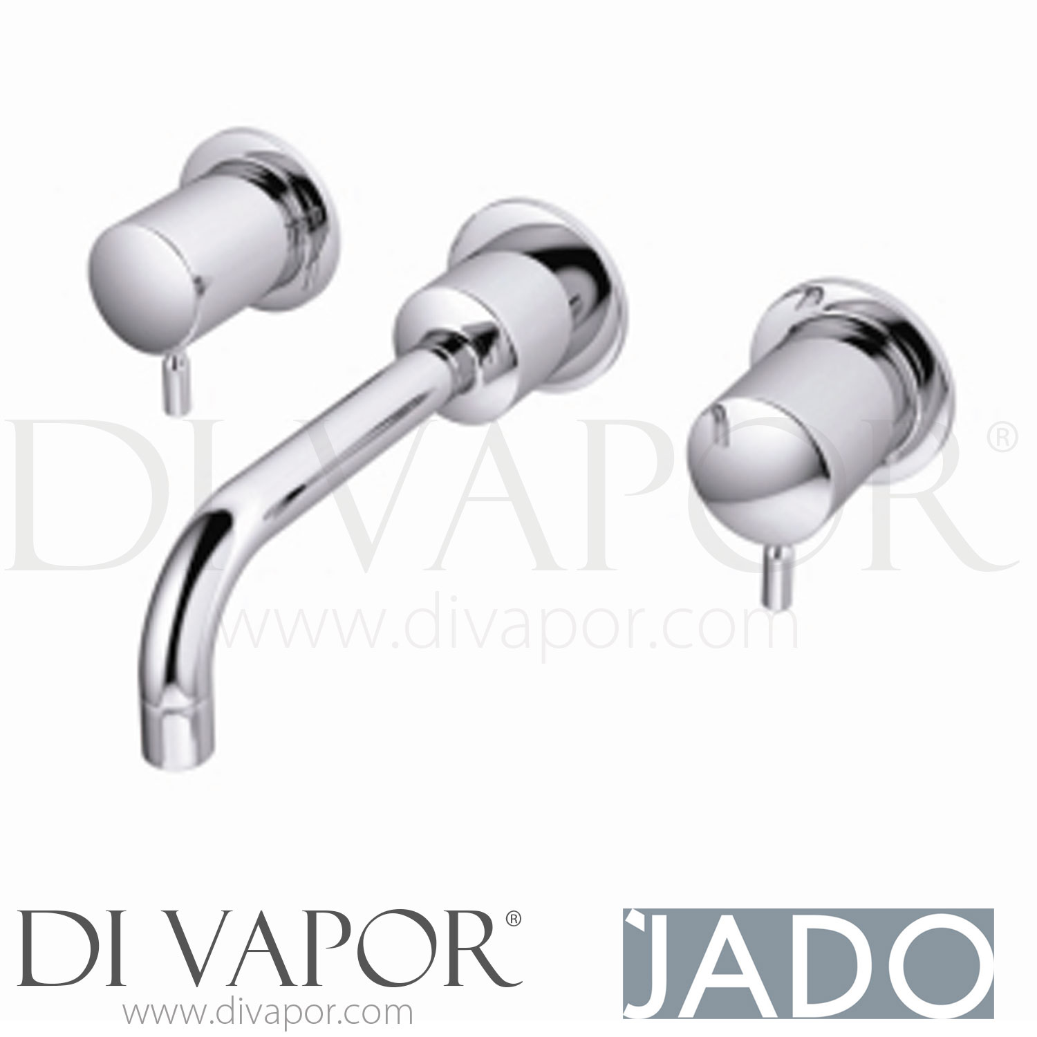 Jado H2634AA IQ Dual Control Built In Wall Mounted Basin Mixer - Round ...