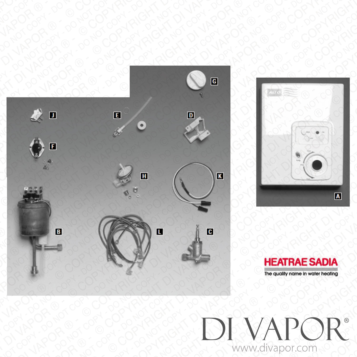 Heatrae Sadia Alto (Non-Solenoid) Electric Shower Spare Parts