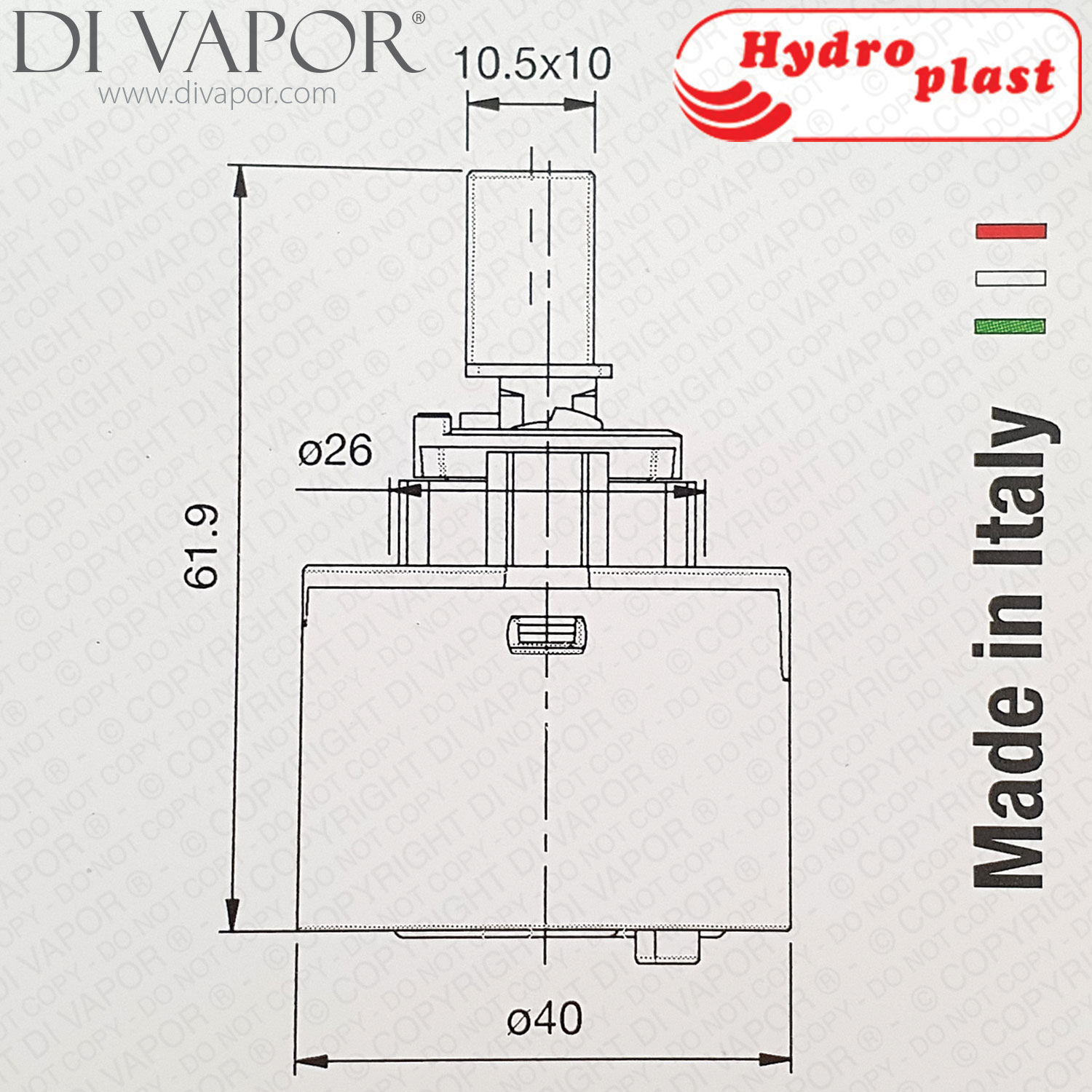 Hydroplast Cartridge G.40 Q. 10x10.5 C/RT (G.40)