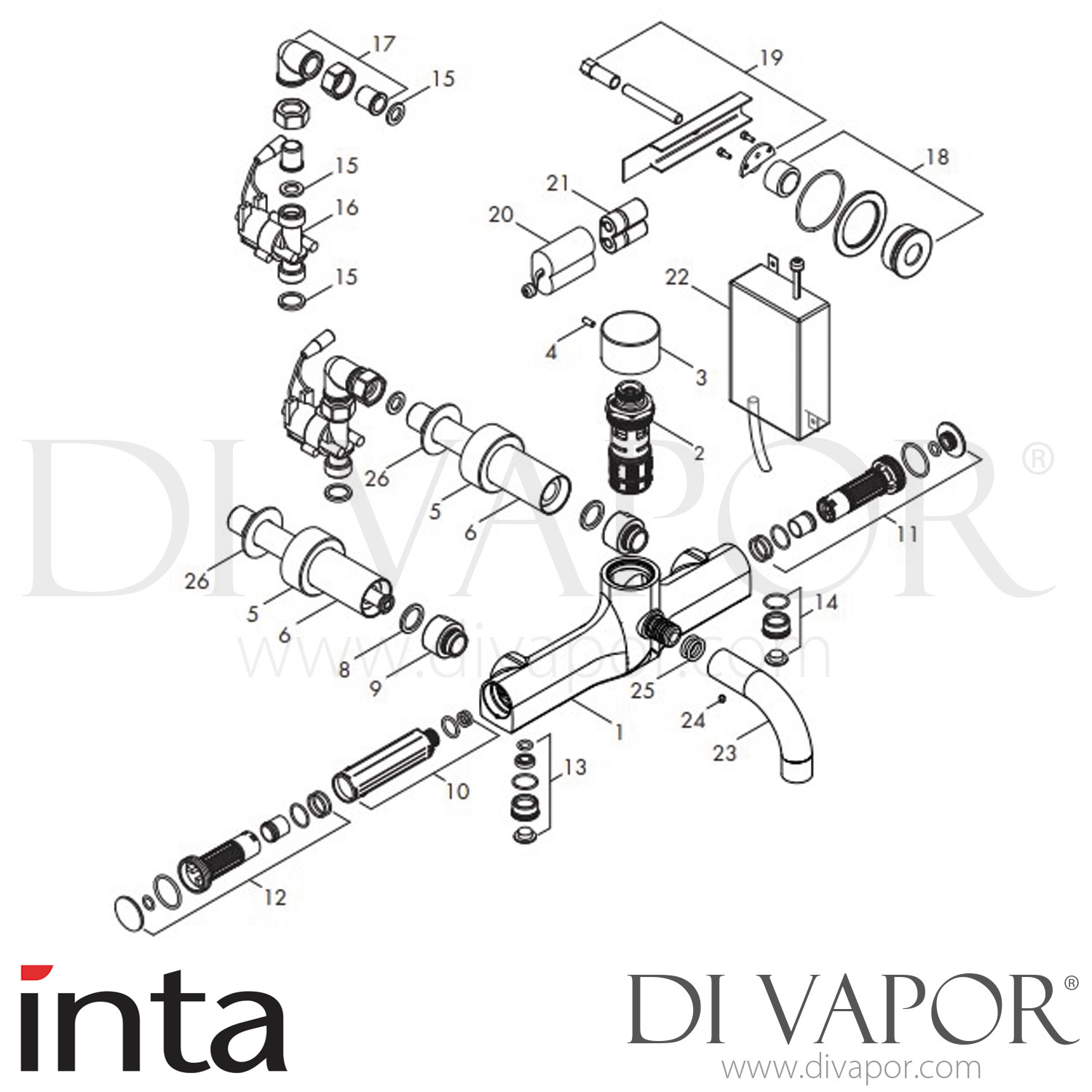 Inta HTMWMMRS HTM64 Wall Mounted Infra-Red Thermostatic Hospital Tap ...