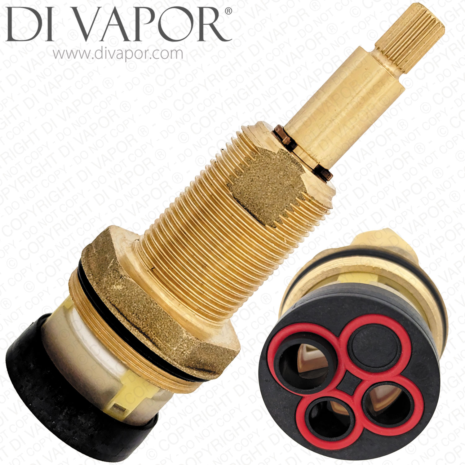 Vado HUB-001J-ASSY 3-Way Yellow Plastic Diverter Cartridge and Housing