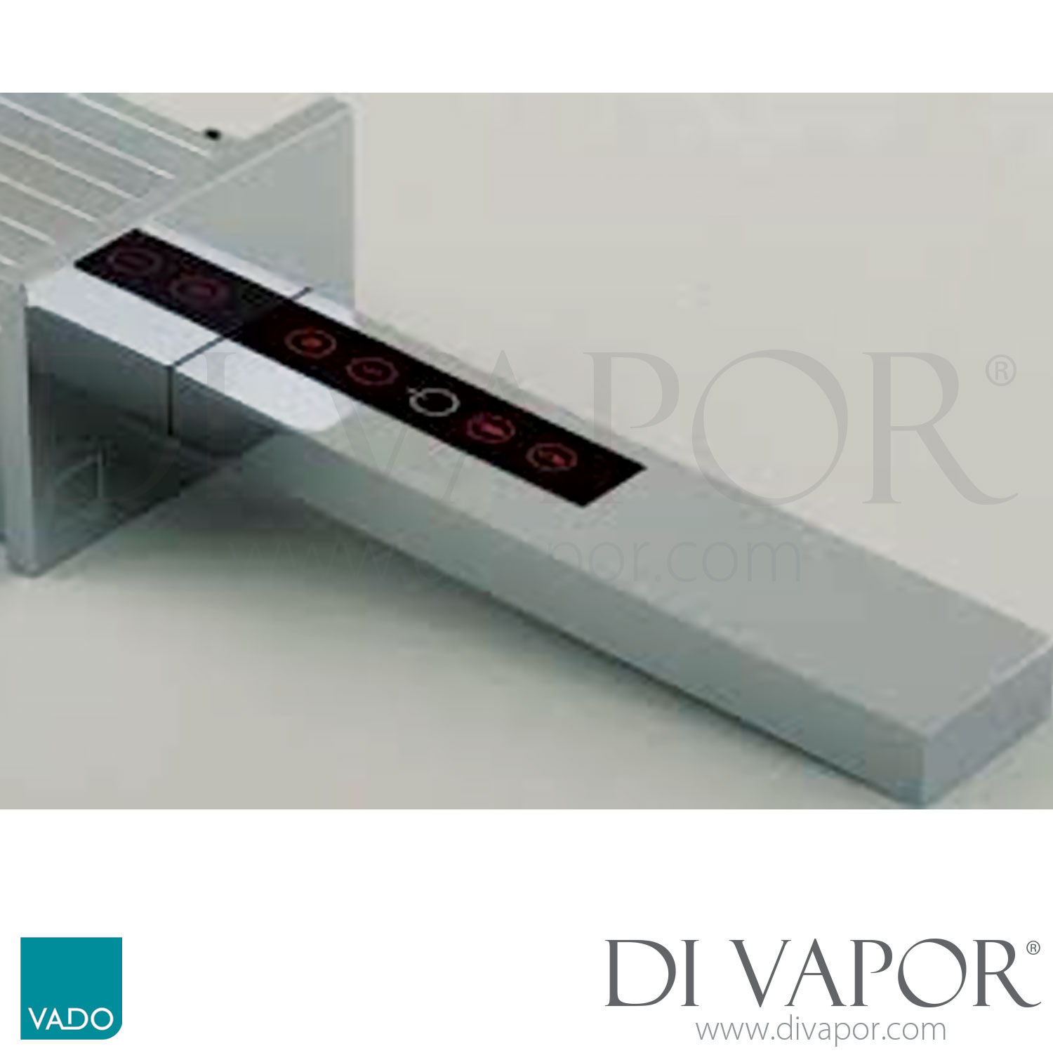 VADO IDE-109/SQ-C/P Identity Digital Touch Screen Square Basin Mixer ...