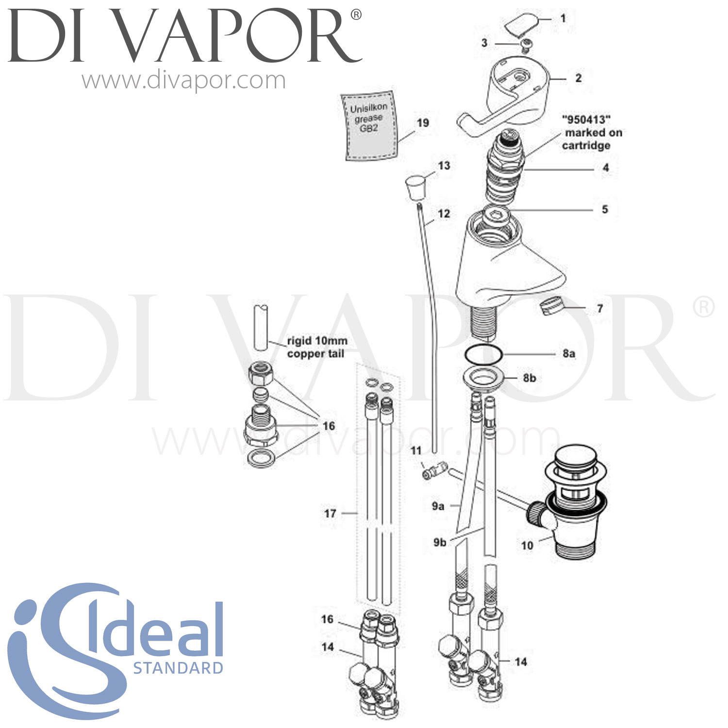 Ideal Standard Contour 21 Basin/Th Mixer Seq Cu Tub Non Domestic Tap ...