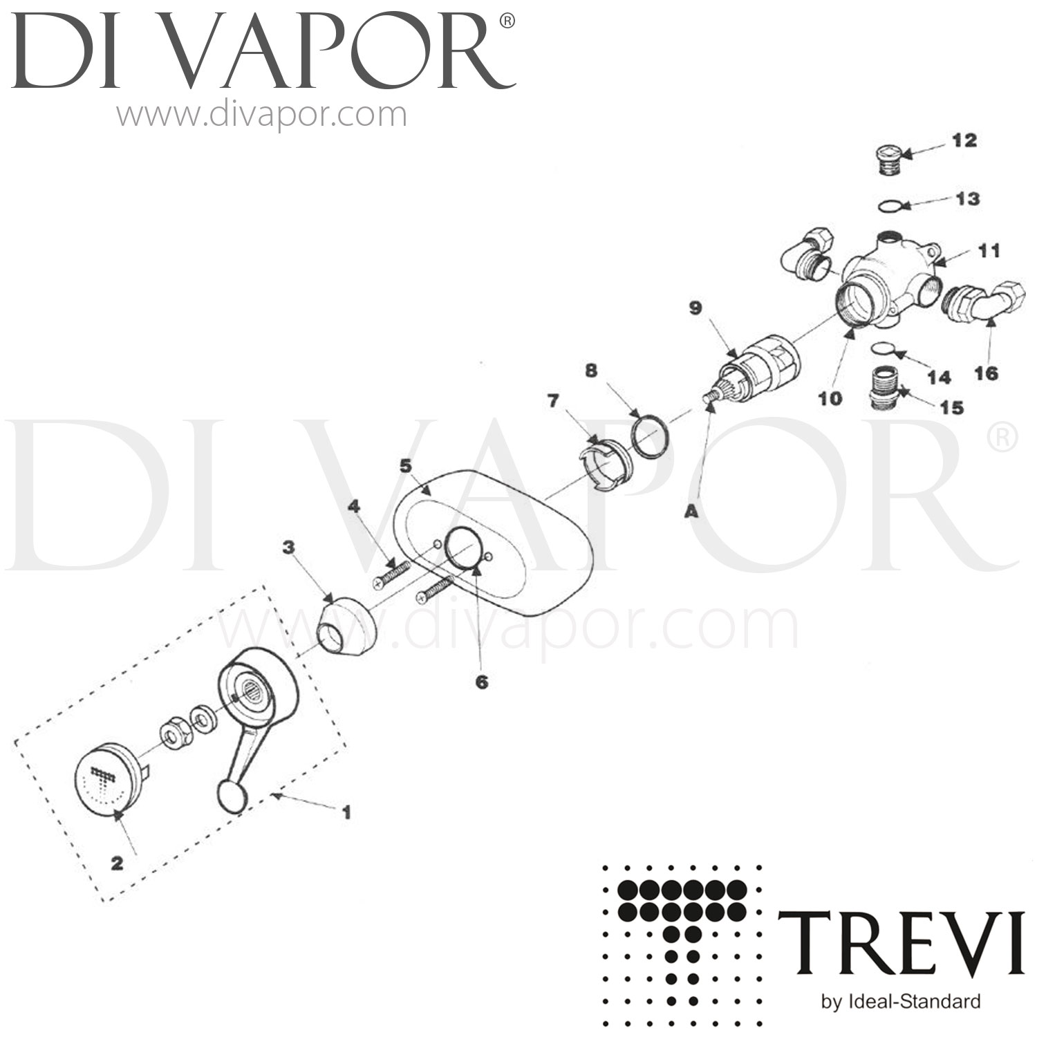 Trevi Blend 410 Exposed High Flow Mixer Shower Valve Spare Parts - IDL ...