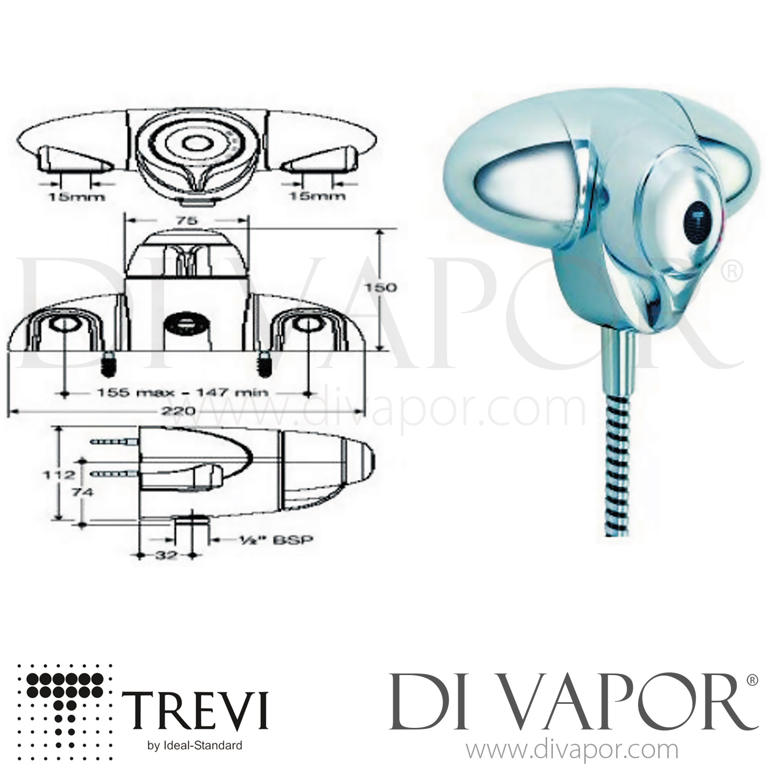 Trevi PBV Exposed Shower Valve Spare Parts - IDL DV 359