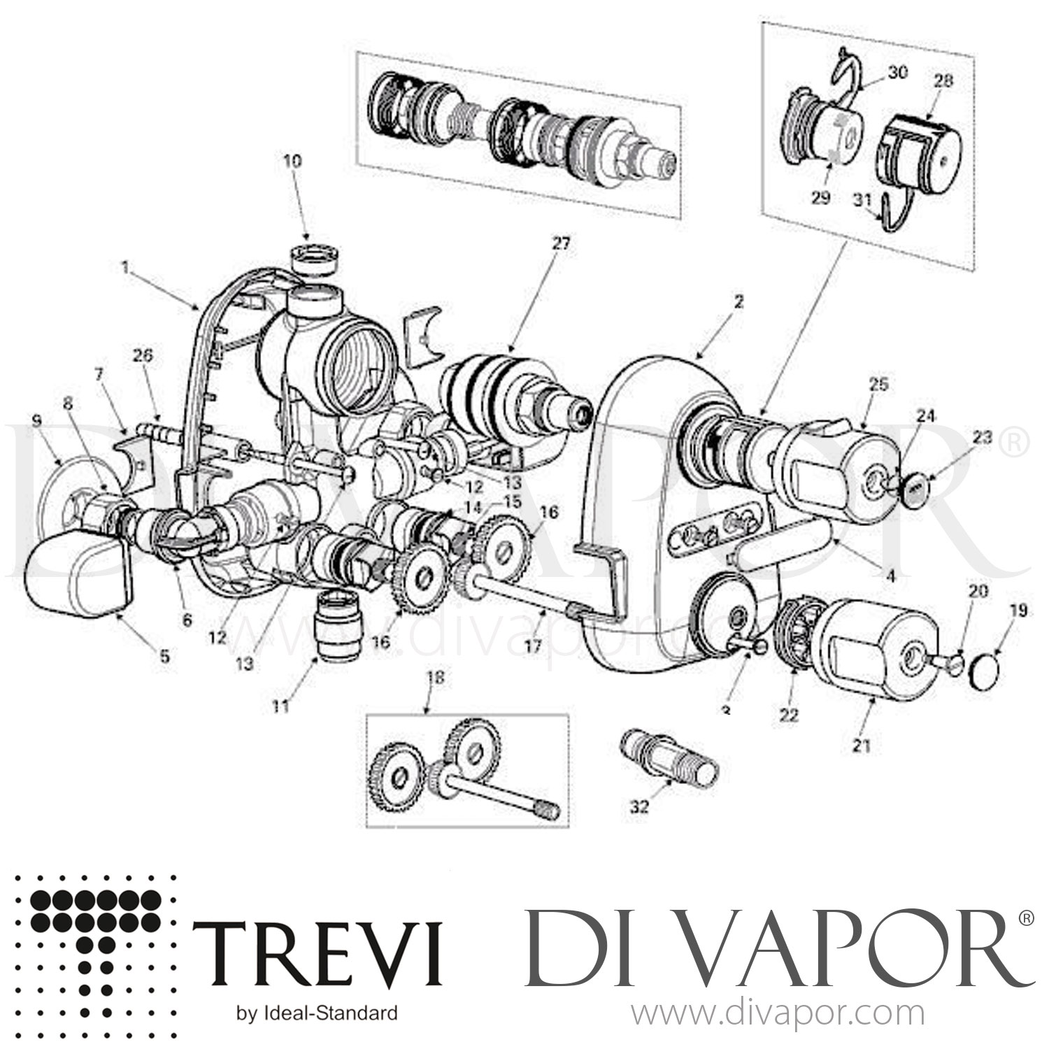 Trevi Therm MK II Exposed Thermostatic Shower Valve Spare Parts - IDL ...