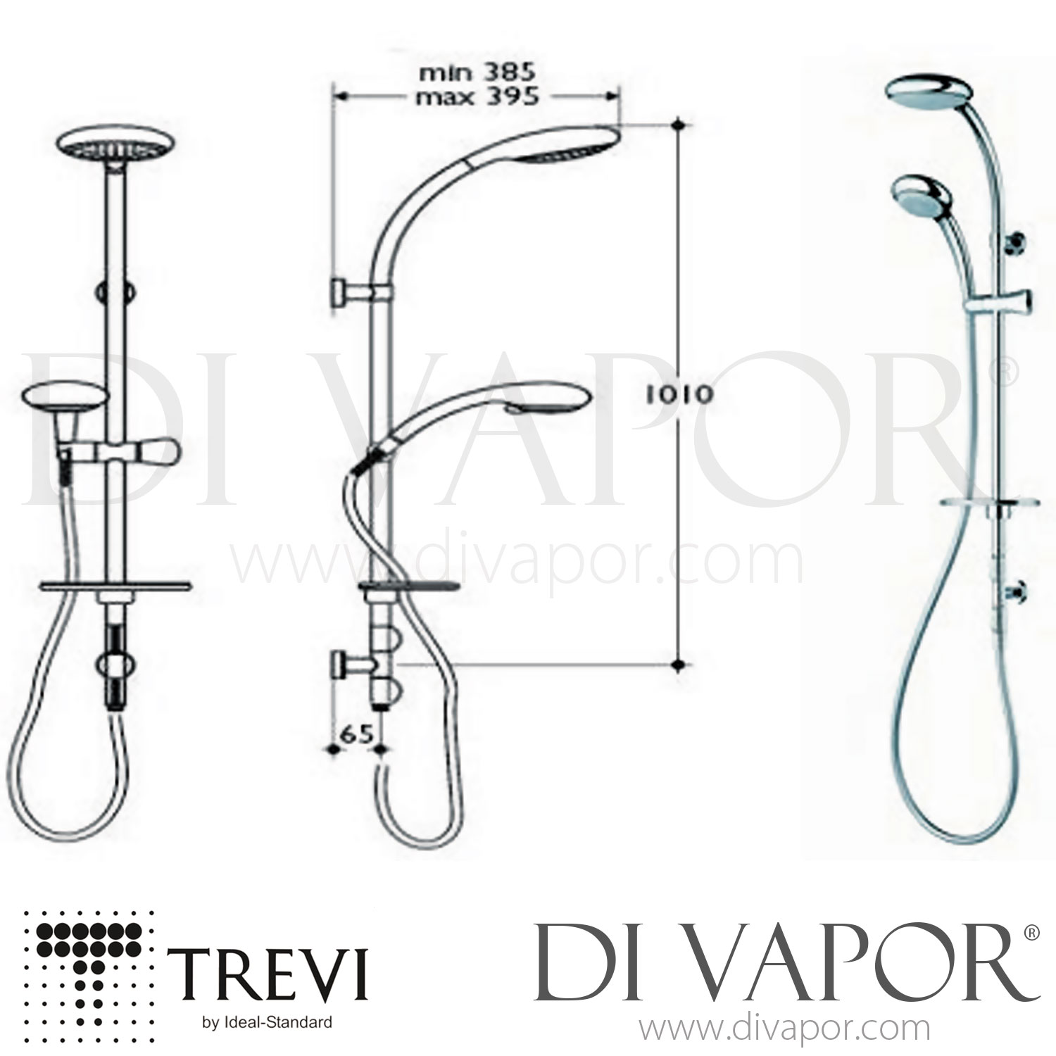 Trevi Moonshadow In-line Valve Shower Kit Spare Parts - IDL DV 368