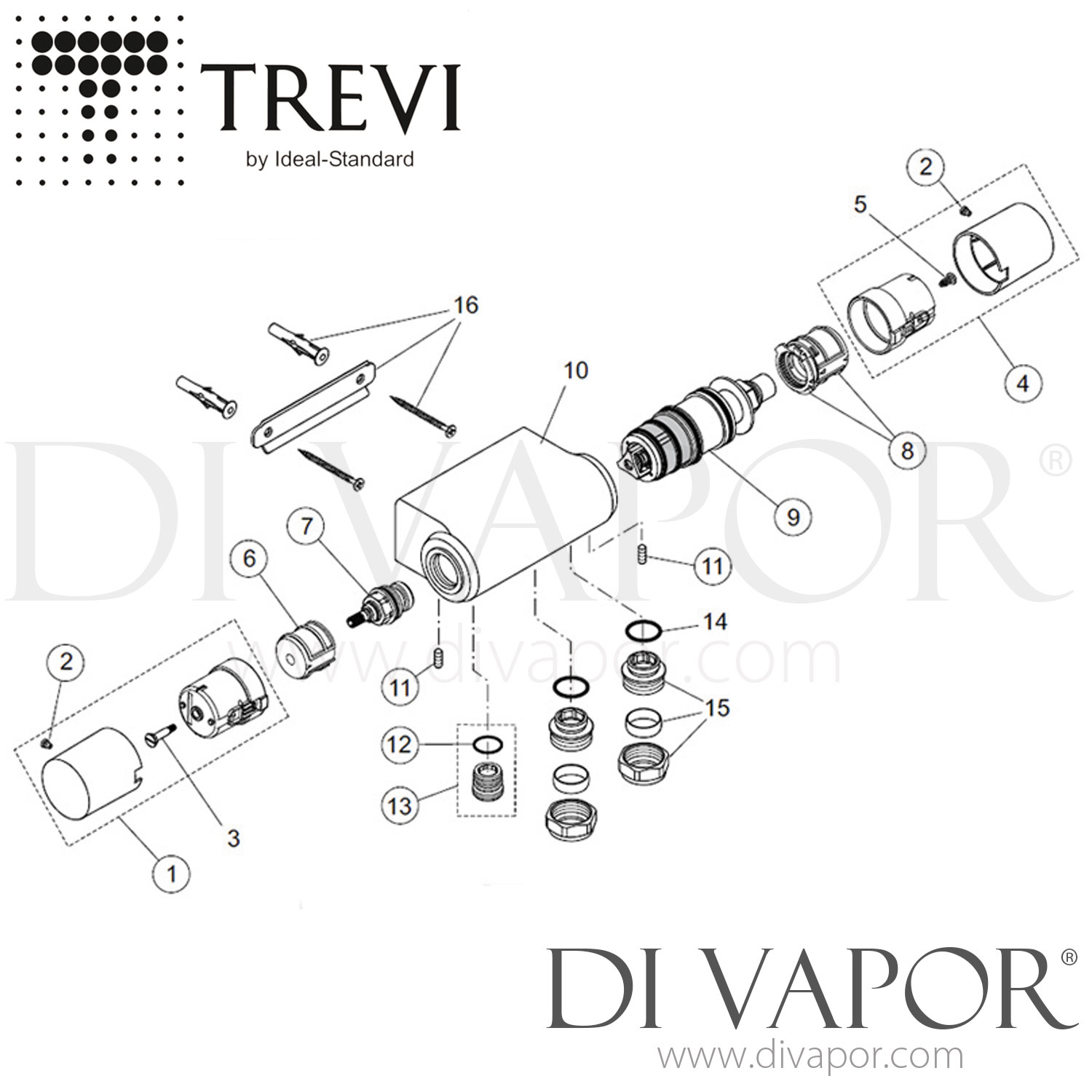 Trevi Boost MK2 Bar Shower Valve A5699AA Spare Parts - IDL DV 391