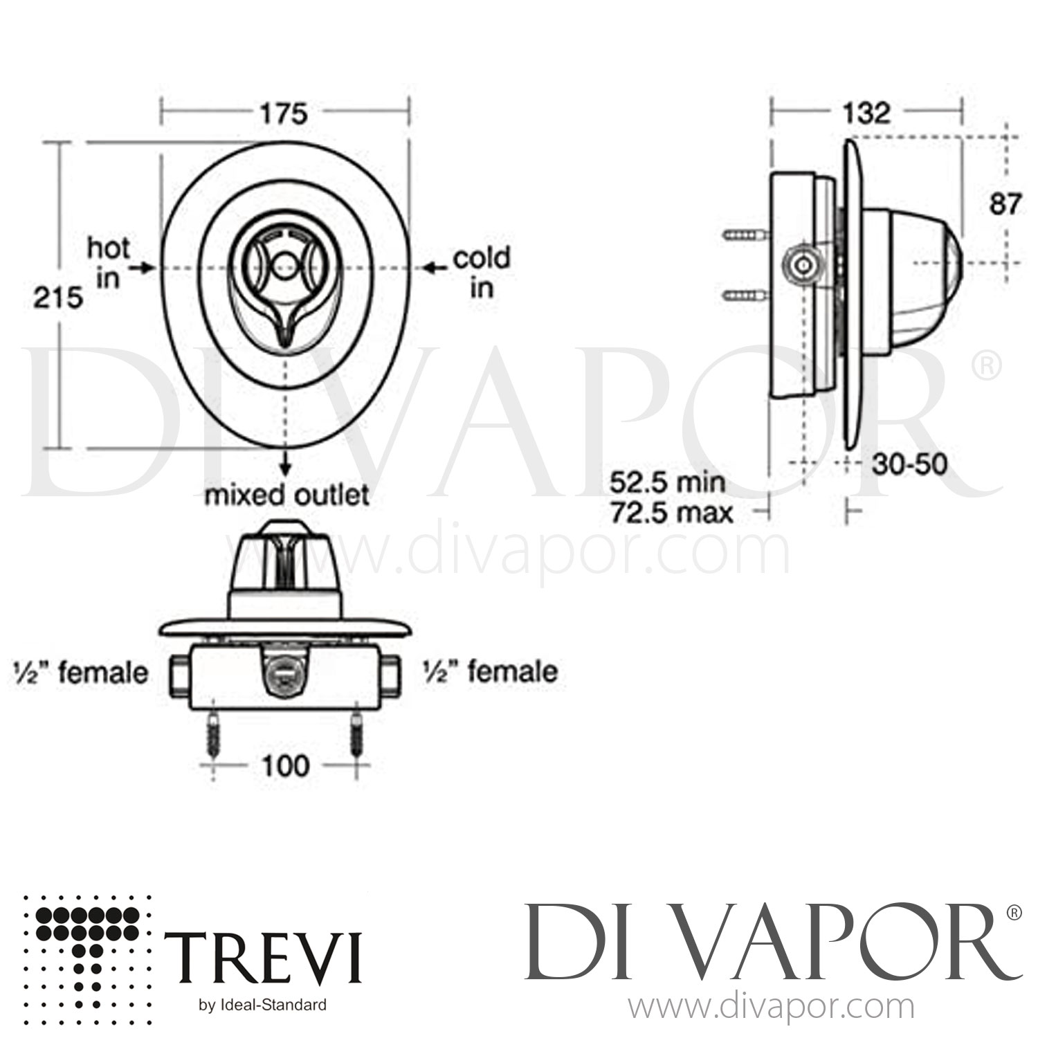 Trevi CTV Built-In Shower Valve A3102AA Spare Parts - IDL DV 394