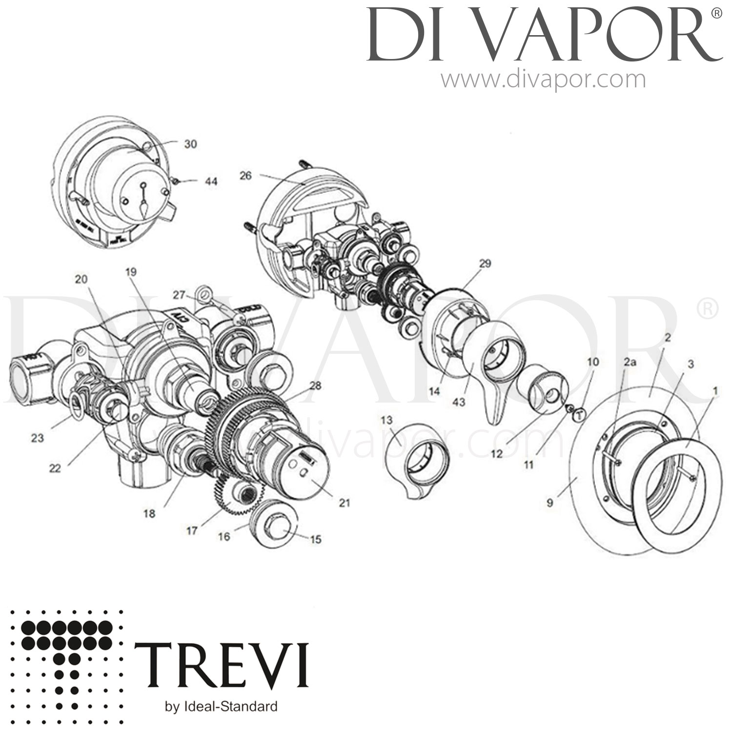 Trevi CTV Built-In Shower Valve A3102AA Spare Parts - IDL DV 394