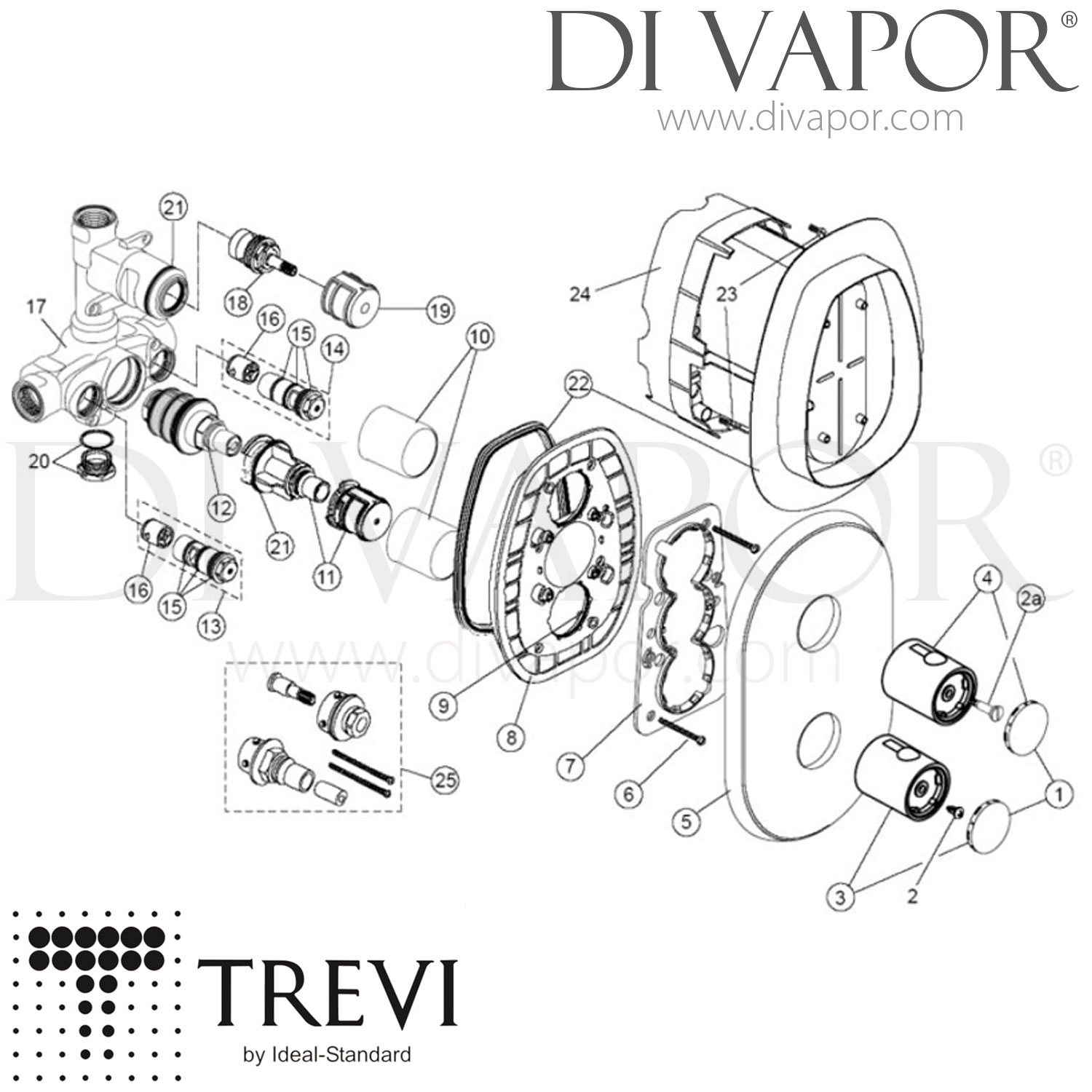 Trevi Melange Shower Valve A4290AA Spare Parts - IDL DV 403