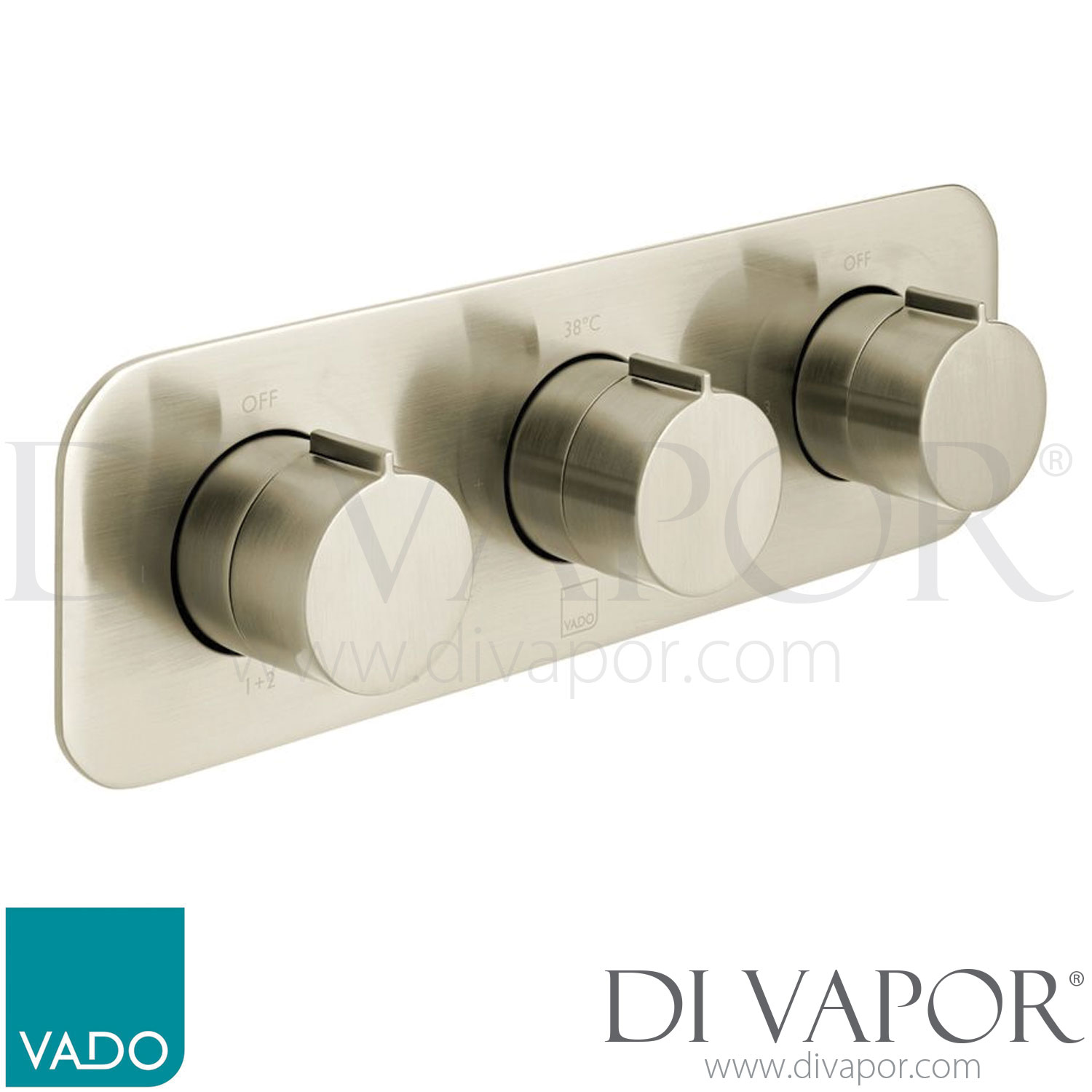 Vado IND-T128/3-H-ALT-BRN Tablet Altitude 3 Outlet Thermostatic Valve ...