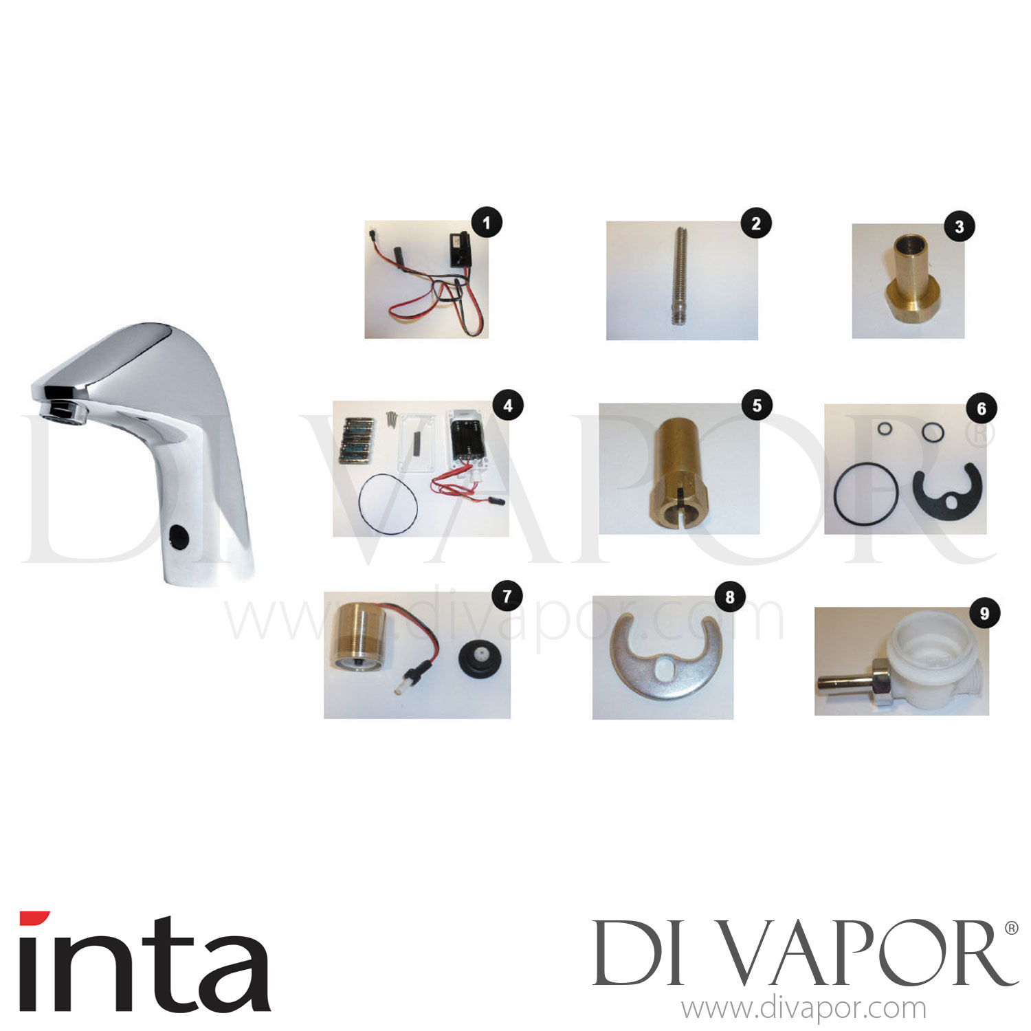 Inta SF2601CP Sola Thermostatic Sequential Basin Mounted Tap Spare Parts