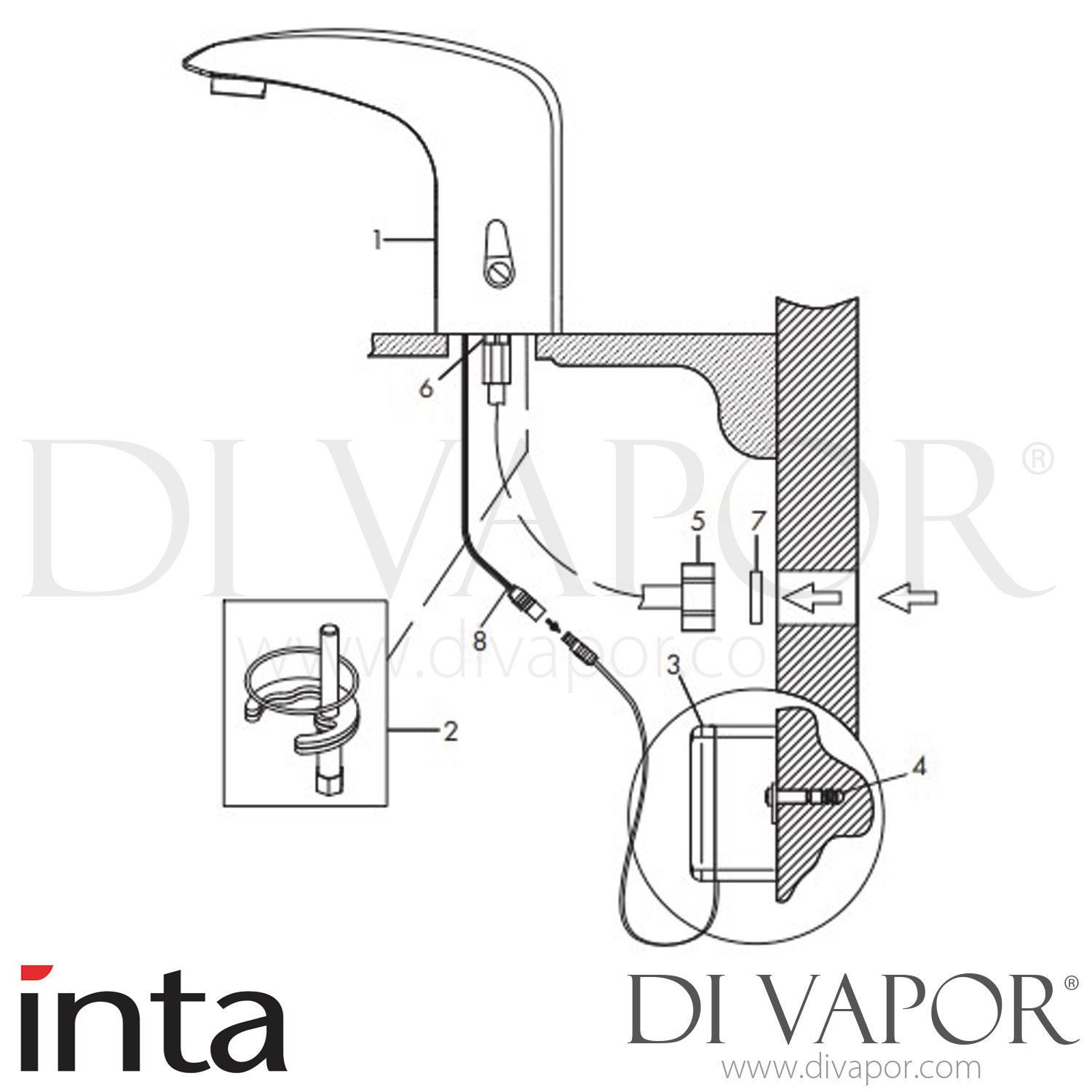 Inta IR180CP Infrared Minimalistic Temperature Adjustable Basin Mounted ...