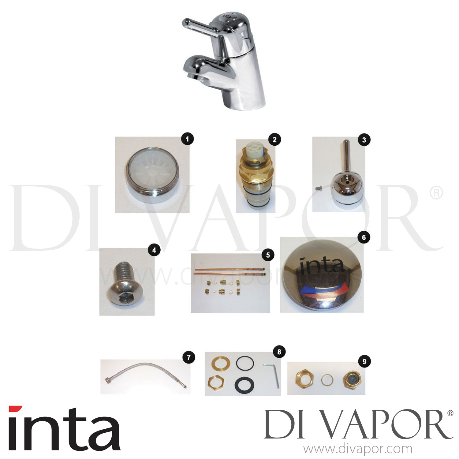 Inta IT1001CP Intatherm Thermostatic Sequential Basin Mounted Tap Spare ...