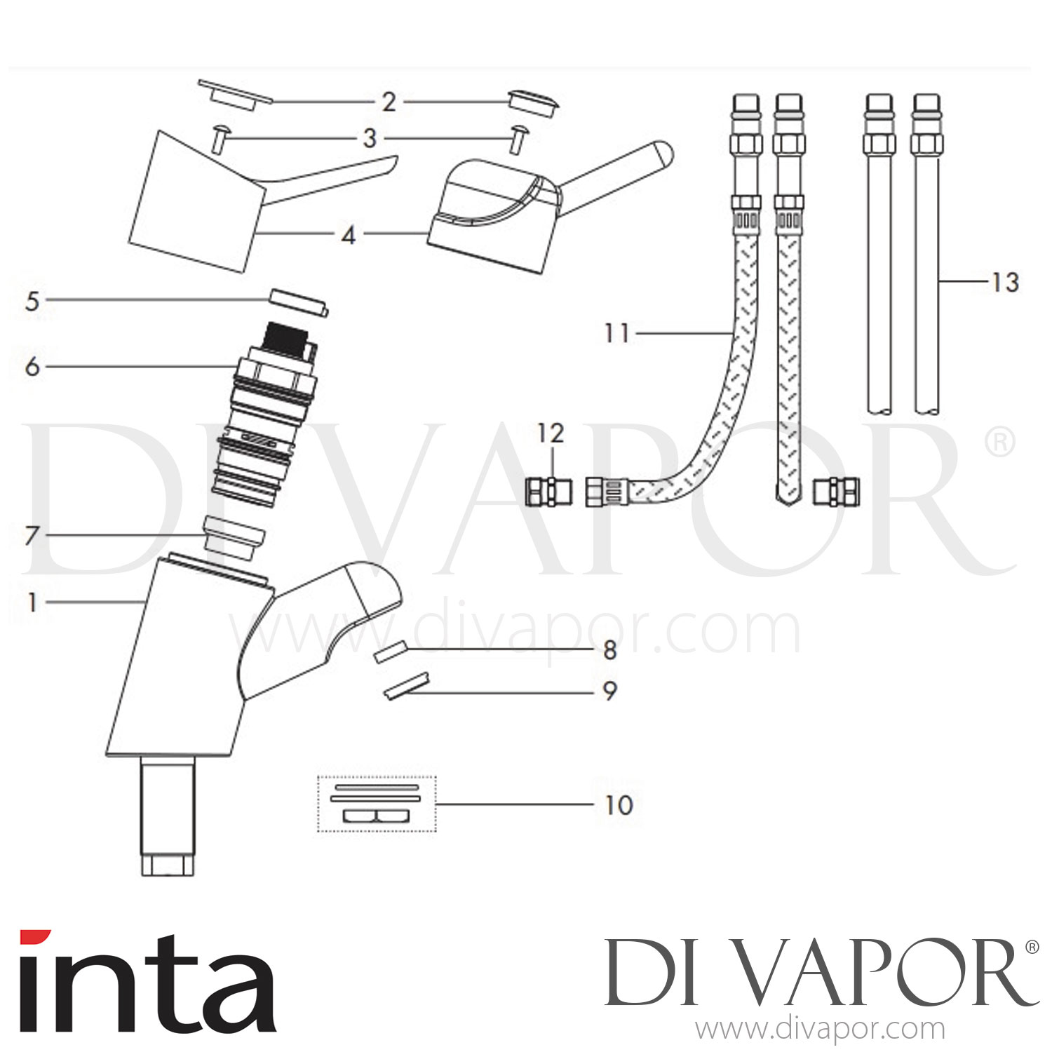 Inta IT1001CT Intatherm II Thermostatic Basin Mixer Tap with Copper ...