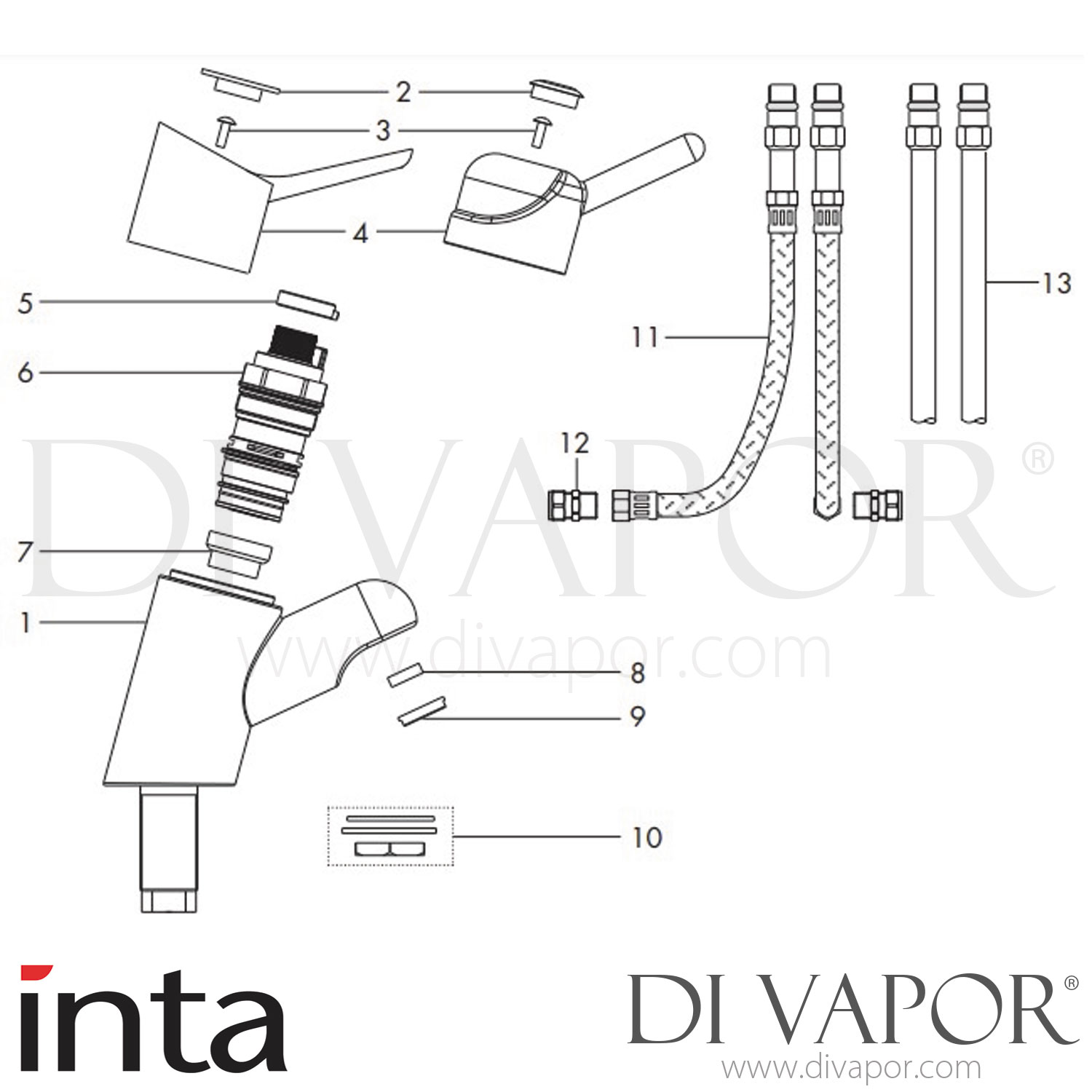 Inta IT1003CT Intatherm II Thermostatic Basin Mixer Tap with Copper ...