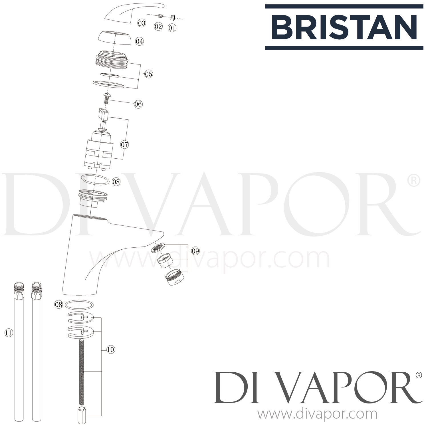 Bristan J 1HBF C Java 1 Hole Bath Filler Spare Parts