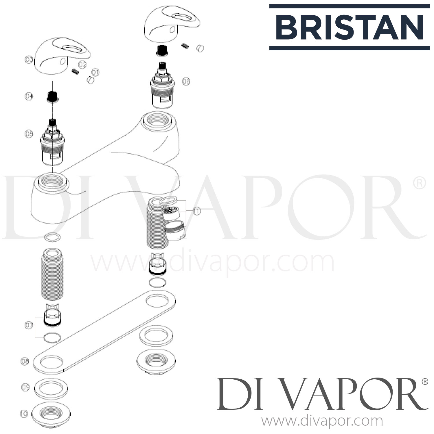 Bristan J BF C Java Bath Filler Tap Spare Parts