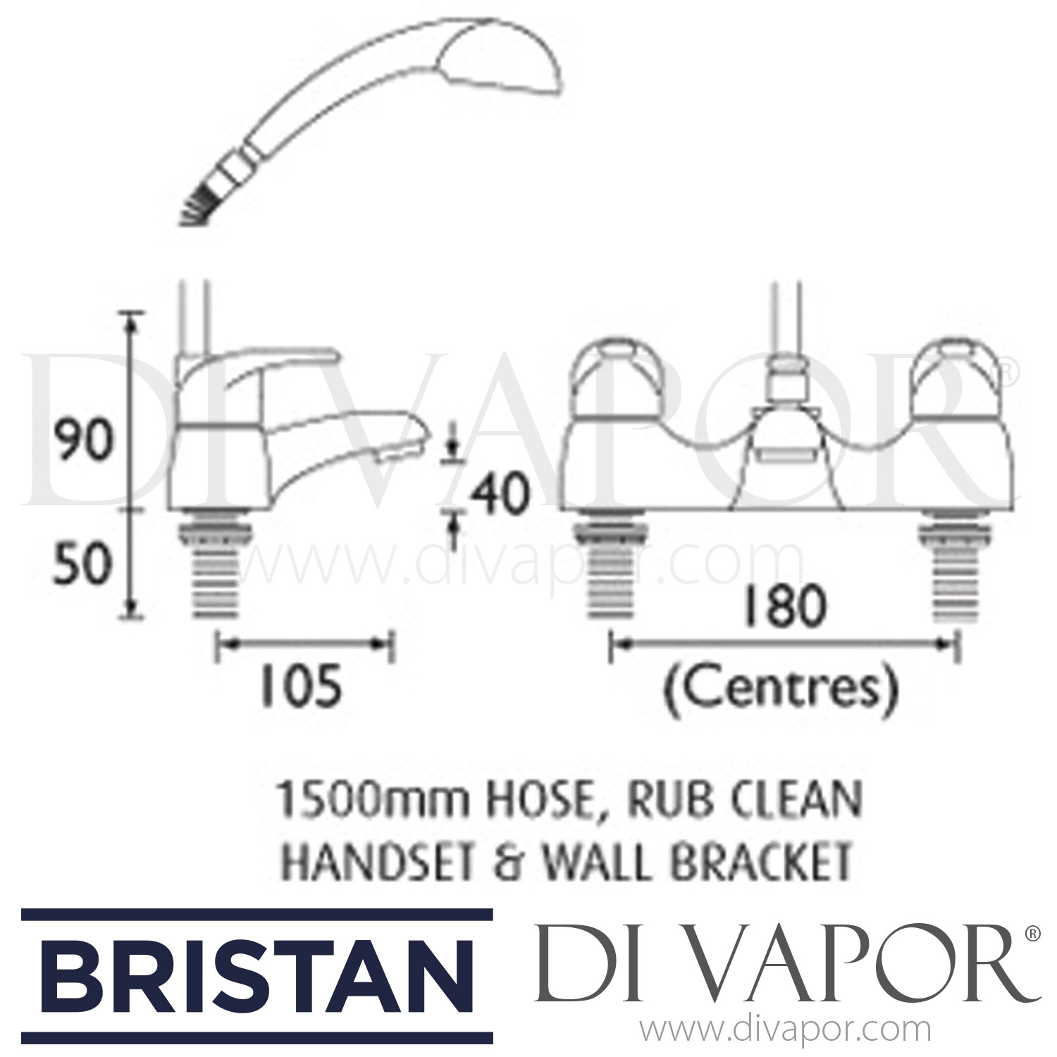 Bristan J BSM E6 C Java Bath Shower Mixer - 6 Litre Flow Limit Spare Parts