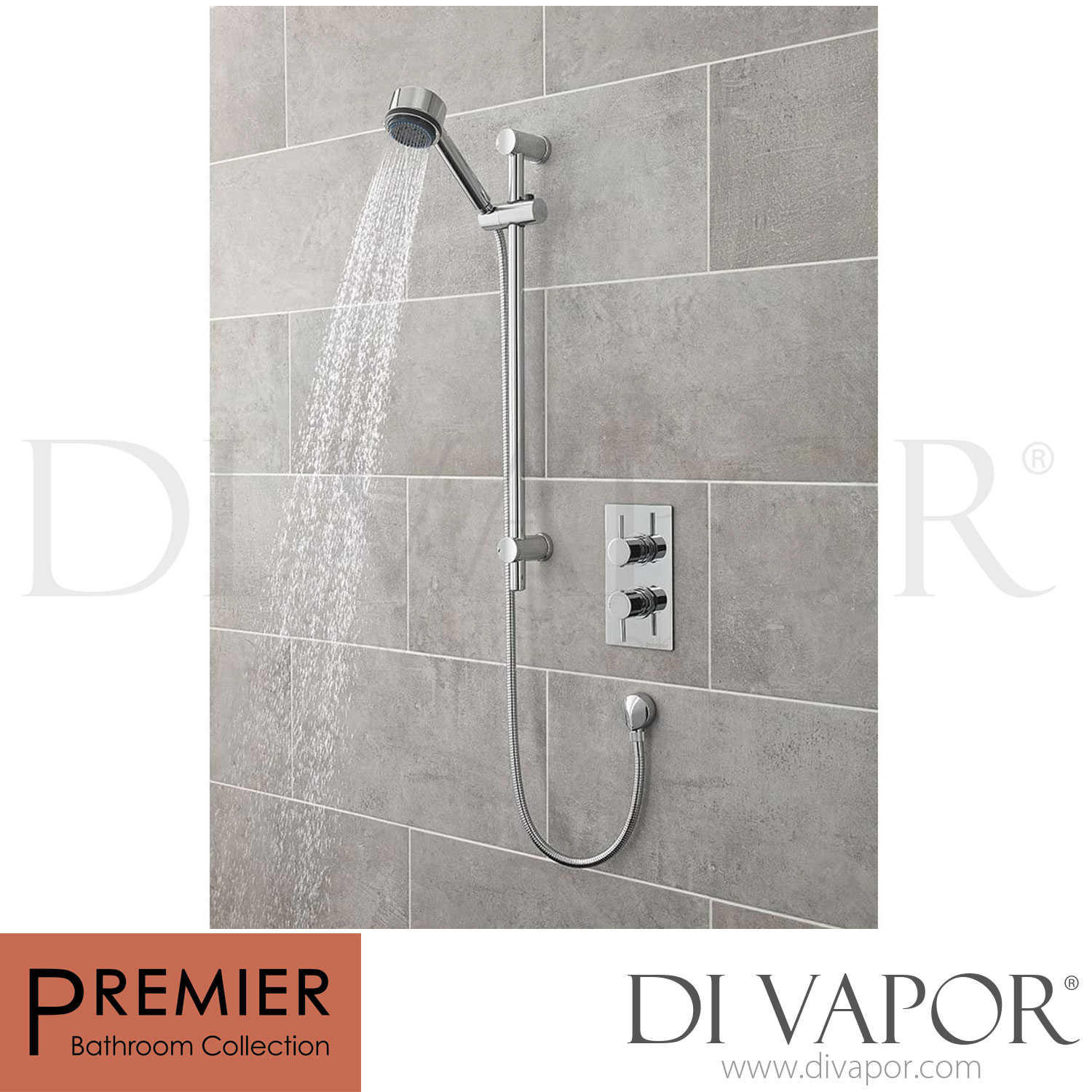Premier JTY370 Pioneer Round Twin Valve with chrome plated ABS trimset ...