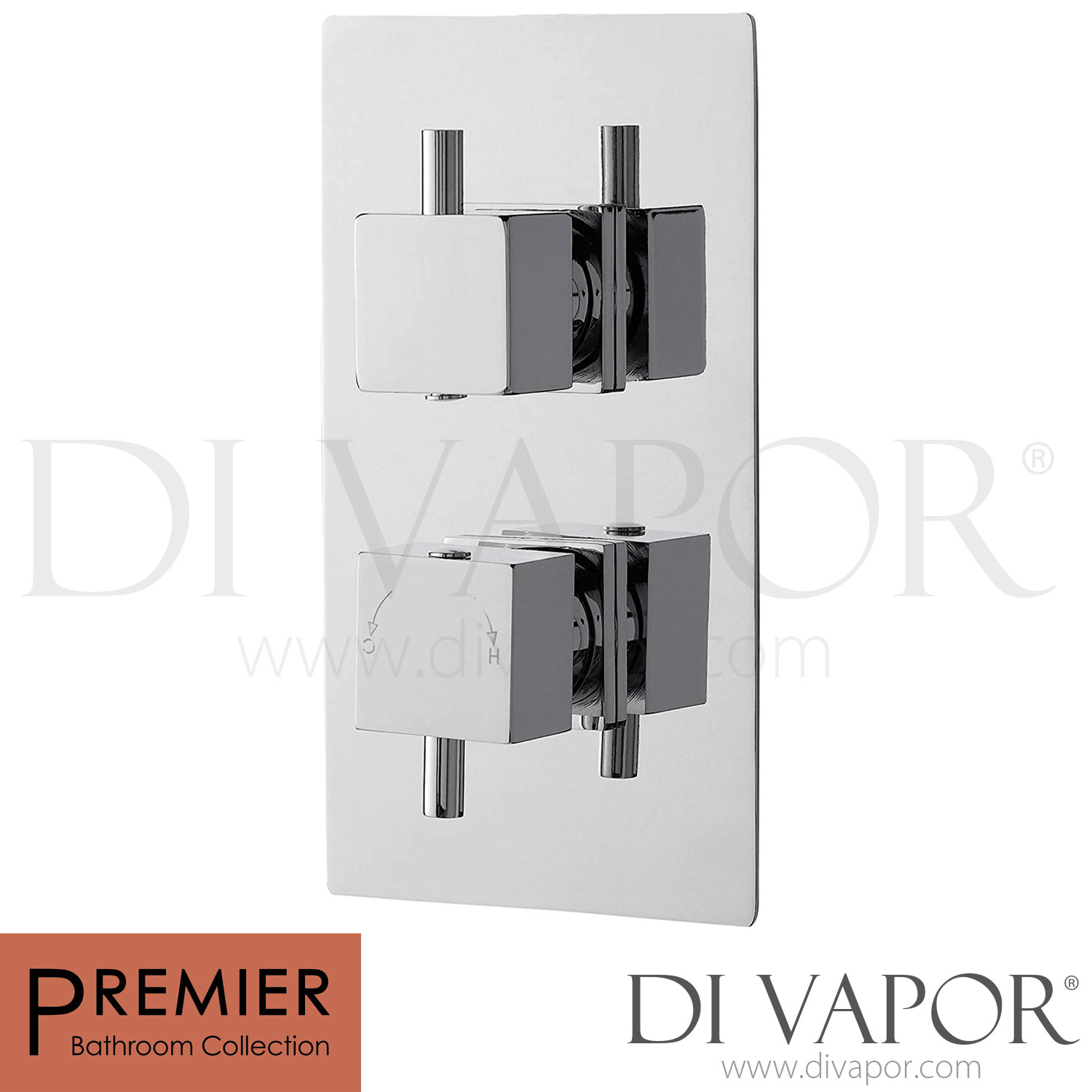 Premier JTY371 Pioneer Square Twin Shower with chrome plated ABS ...