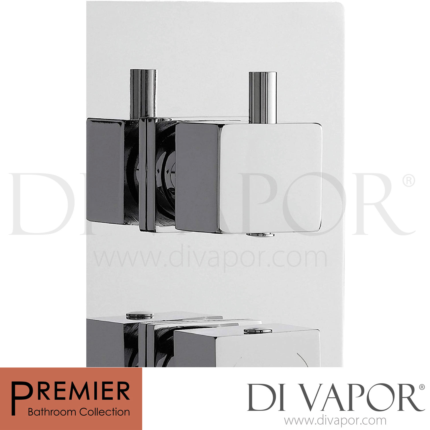 Premier JTY371 Pioneer Square Twin Shower with chrome plated ABS ...