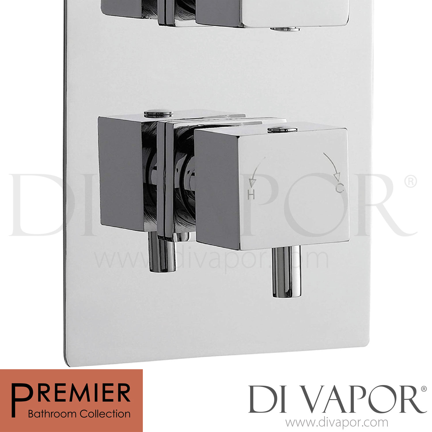 Premier JTY371 Pioneer Square Twin Shower with chrome plated ABS ...