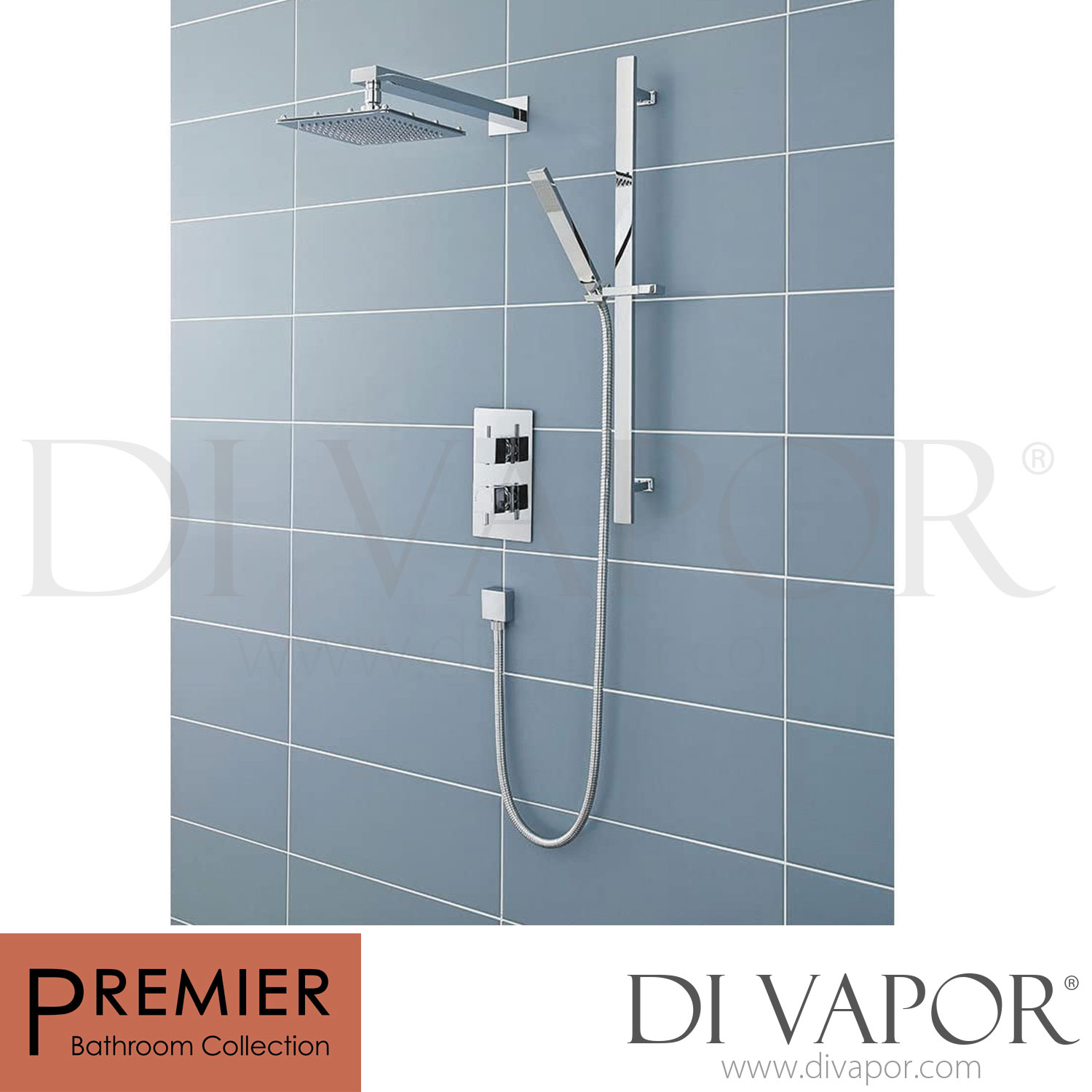 Premier JTY391 Pioneer Square Twin Valve with Built-in Diverter and ...