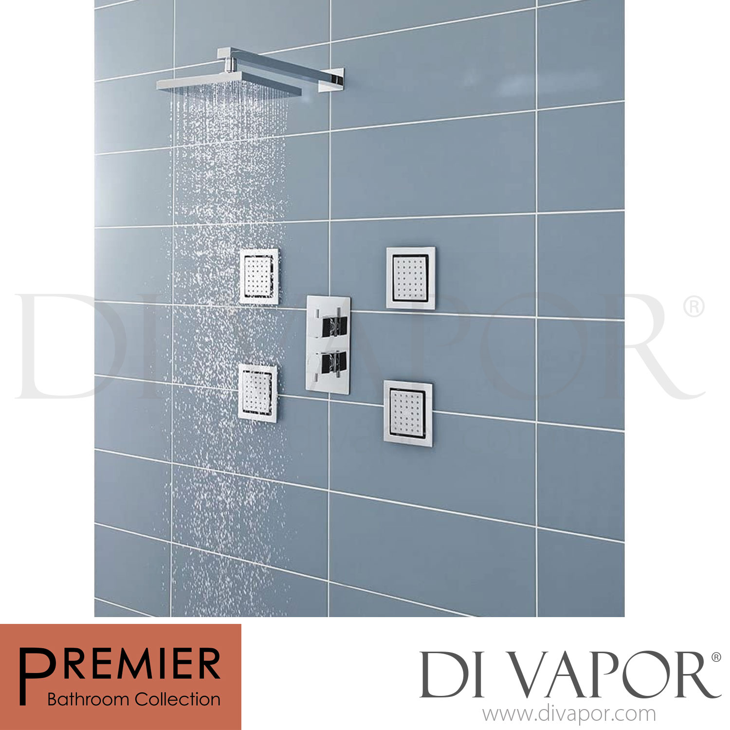 Premier JTY397 Pioneer Square Twin Valve with Built-in Diverter and ...