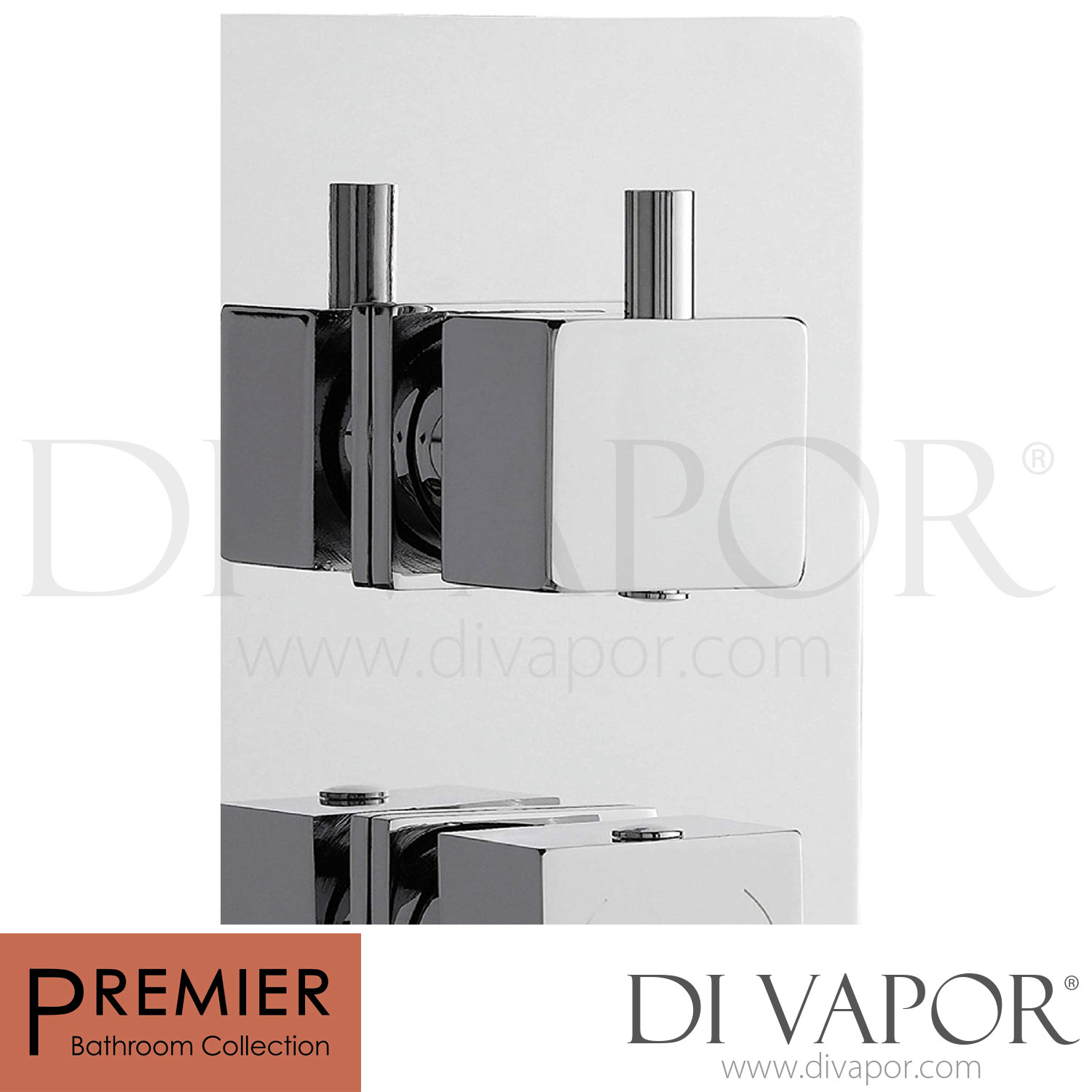 Premier JTY398 Pioneer Square Twin Thermostatic Valve with chrome ...
