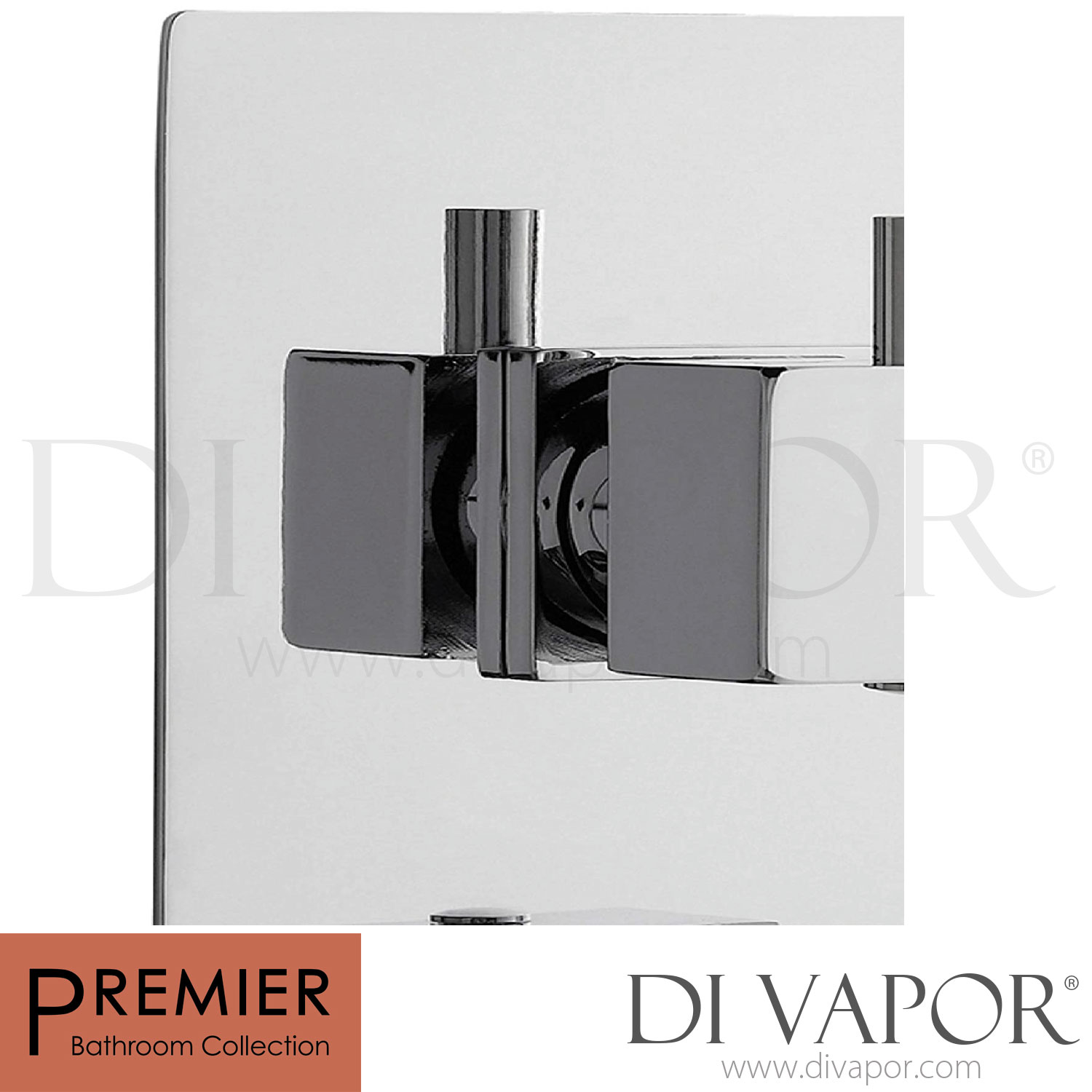 Premier JTY398 Pioneer Square Twin Thermostatic Valve with chrome ...