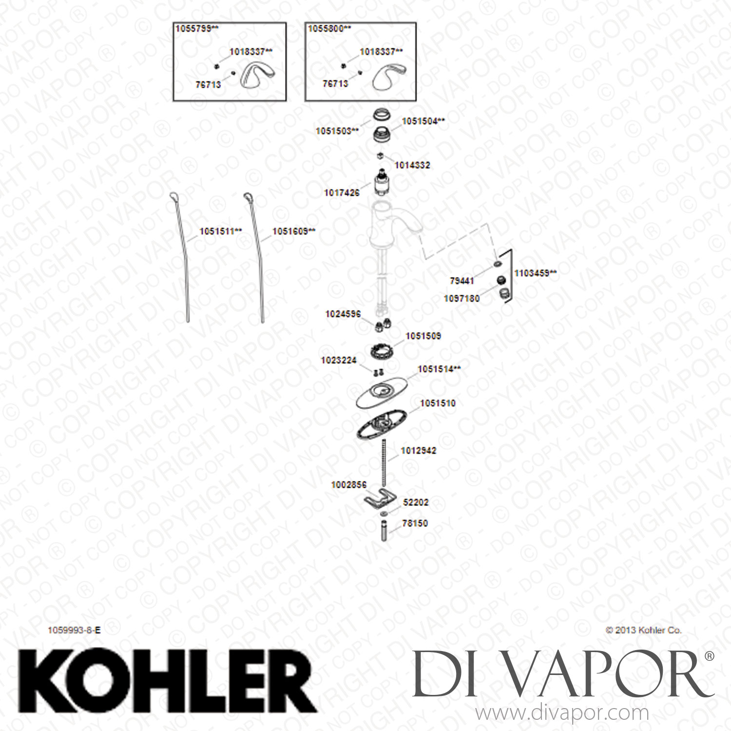 Kohler Single-Handle Bathroom Sink Tap, 1.2 GPM (K-10215-4-CP) Spare Parts